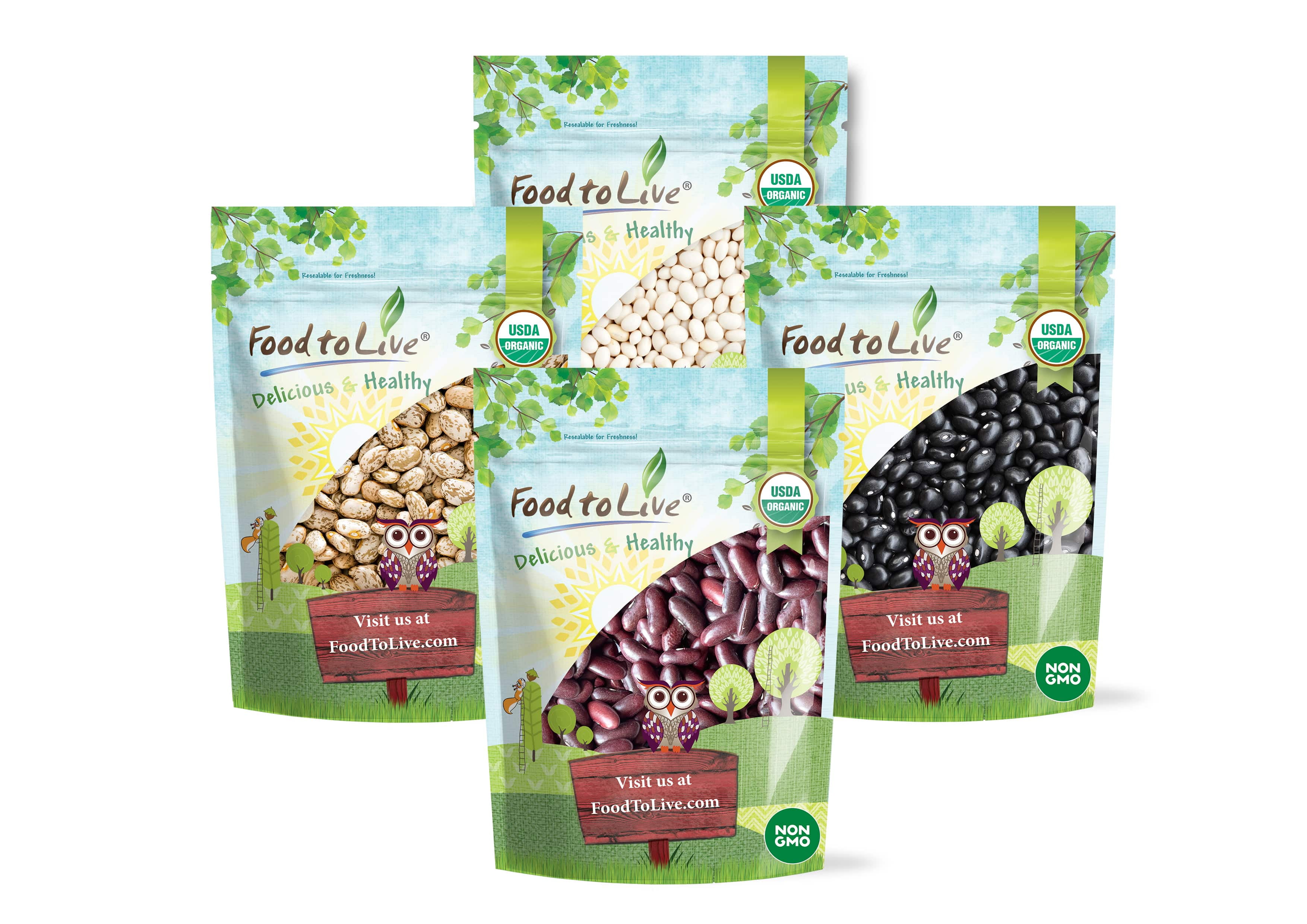 Organic Dry Beans Bundle, 4 Pack – Organic Black Beans (5 LB), Organic ...