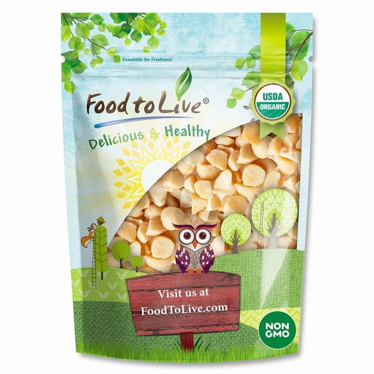 Organic Dry Roasted Macadamia Nuts Halves and Pieces with Himalayan ...