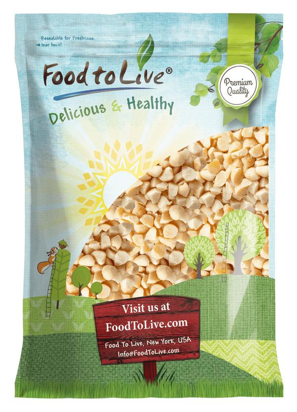Organic Dry Roasted Macadamia Nuts Halves and Pieces with Himalayan ...