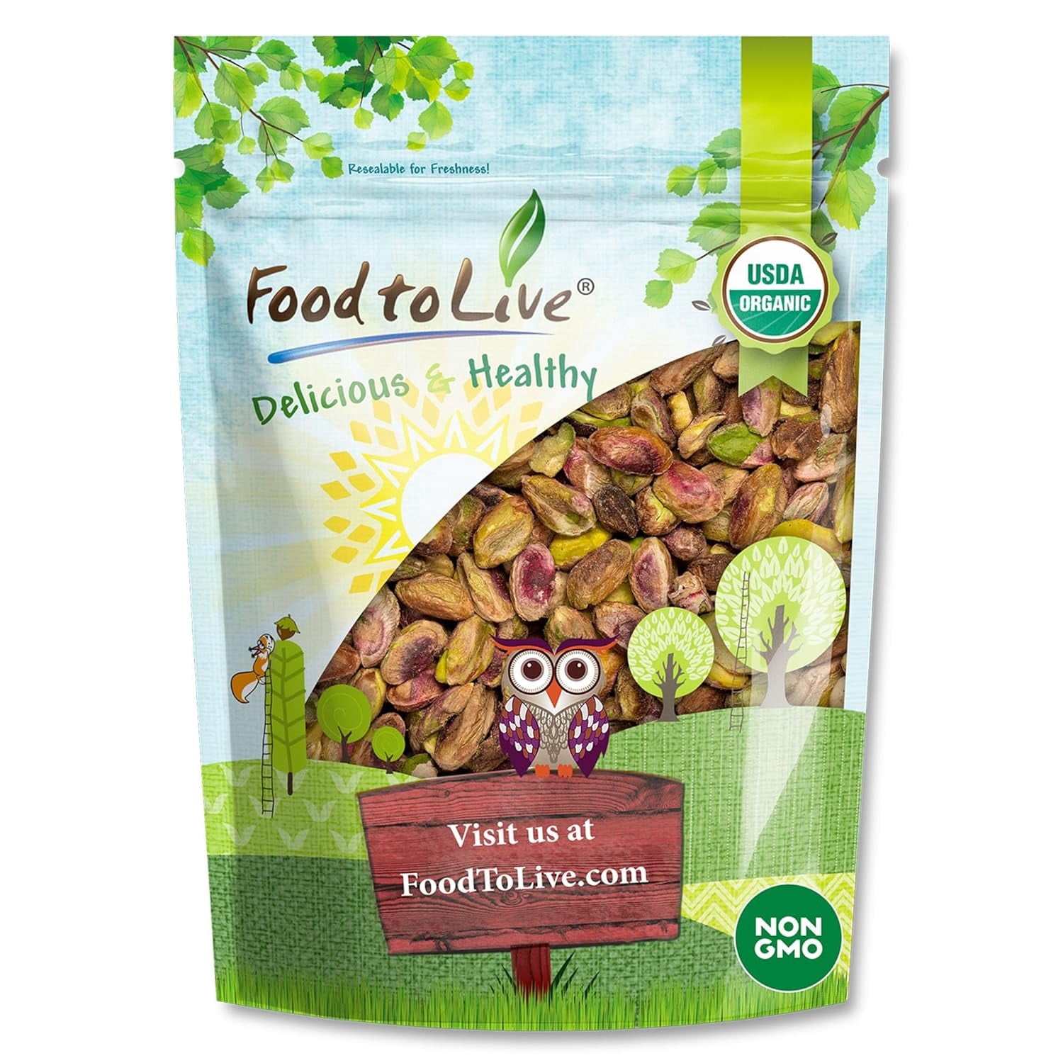 Organic Dry Roasted Pistachio, 4 Pounds – Oven Roasted Whole Nuts, No ...