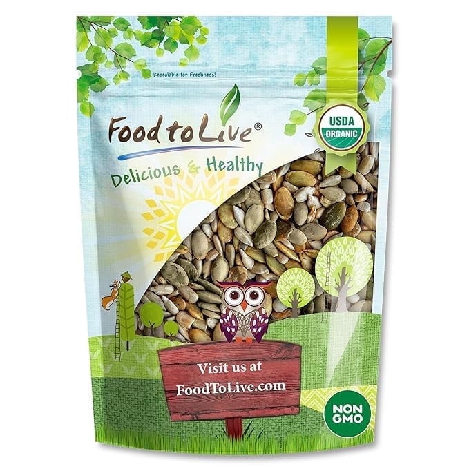 Food to Live Organic Dry Roasted Sunflower & Pumpkin Seed Mix, 1 Pound ...