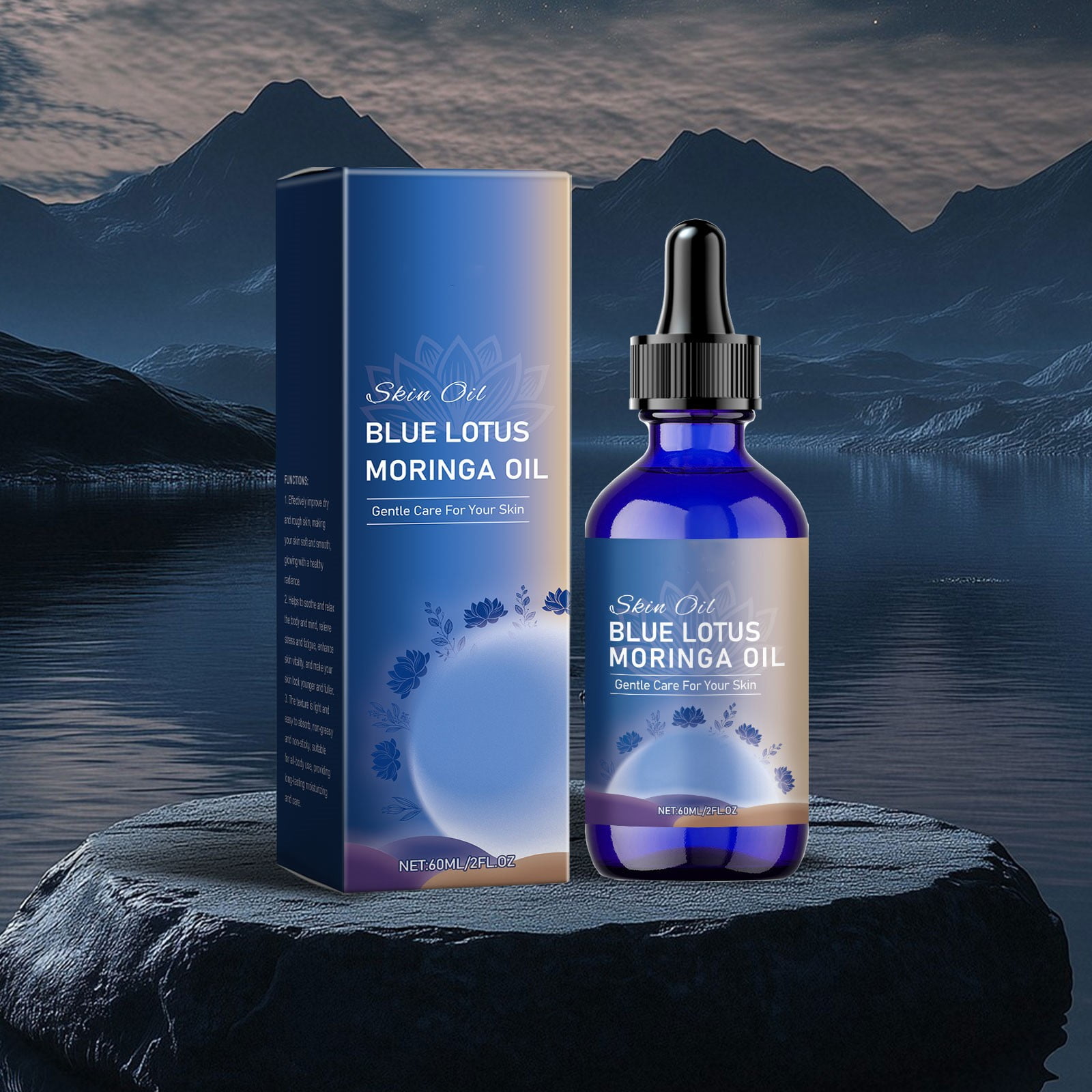 Organic Egyptian Blue Lotus Moringa Oil 60ml - Pure & Natural Extract ...