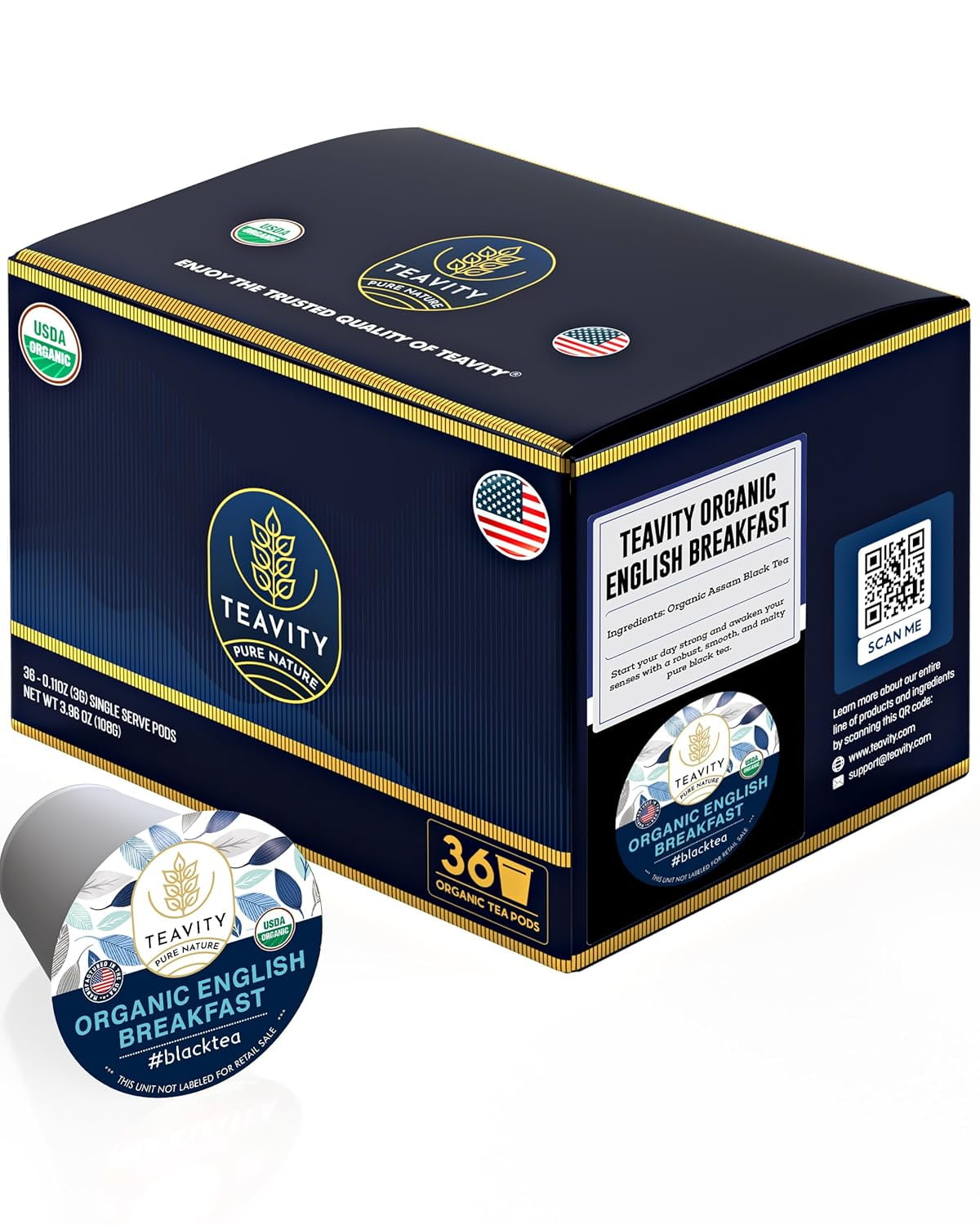 Organic English Breakfast Tea Pods for - Naturally Caffeinated ...