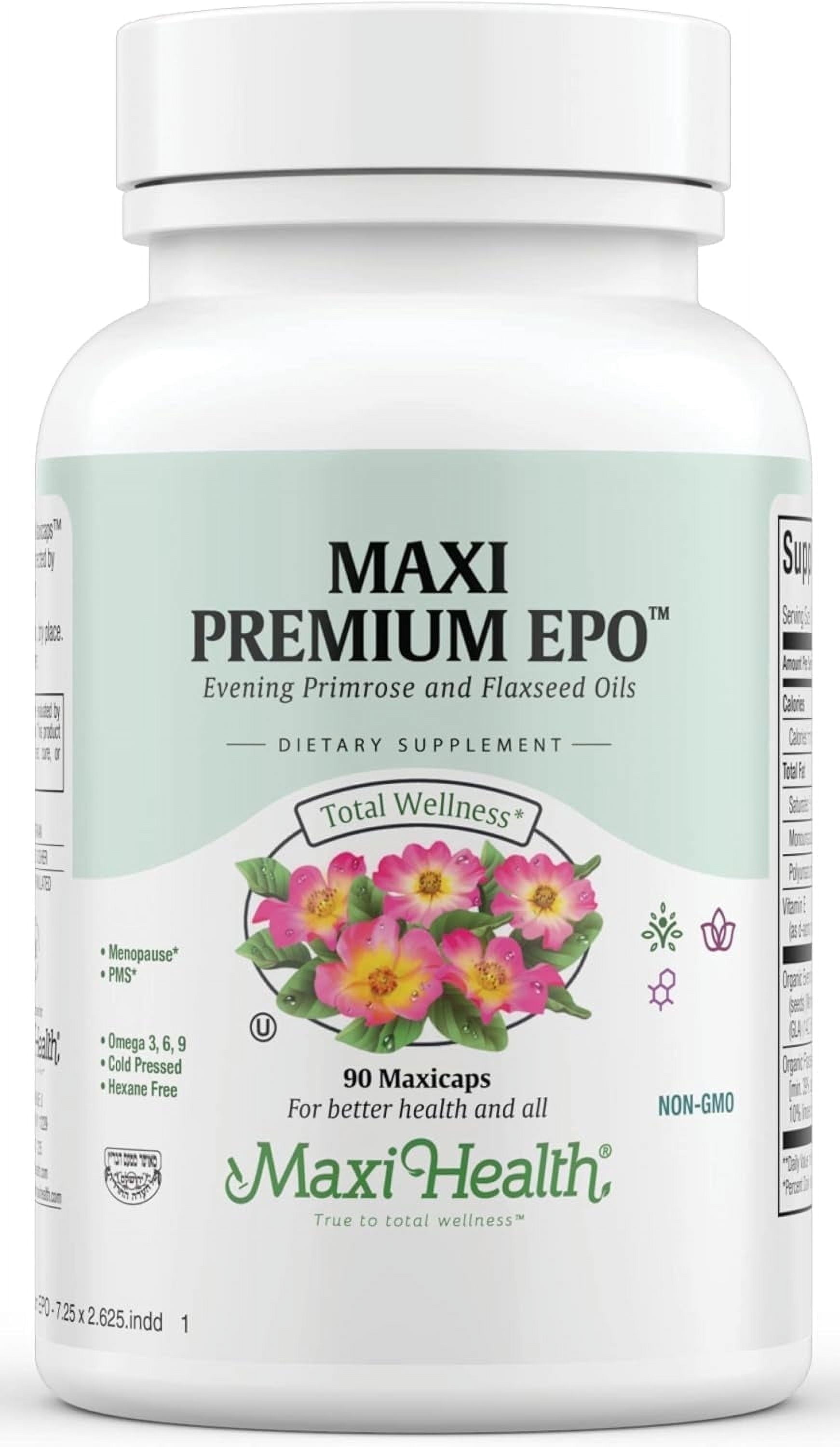 Organic Evening Primrose Oil Softgel Capsules 1500mg - Women's Hormone ...