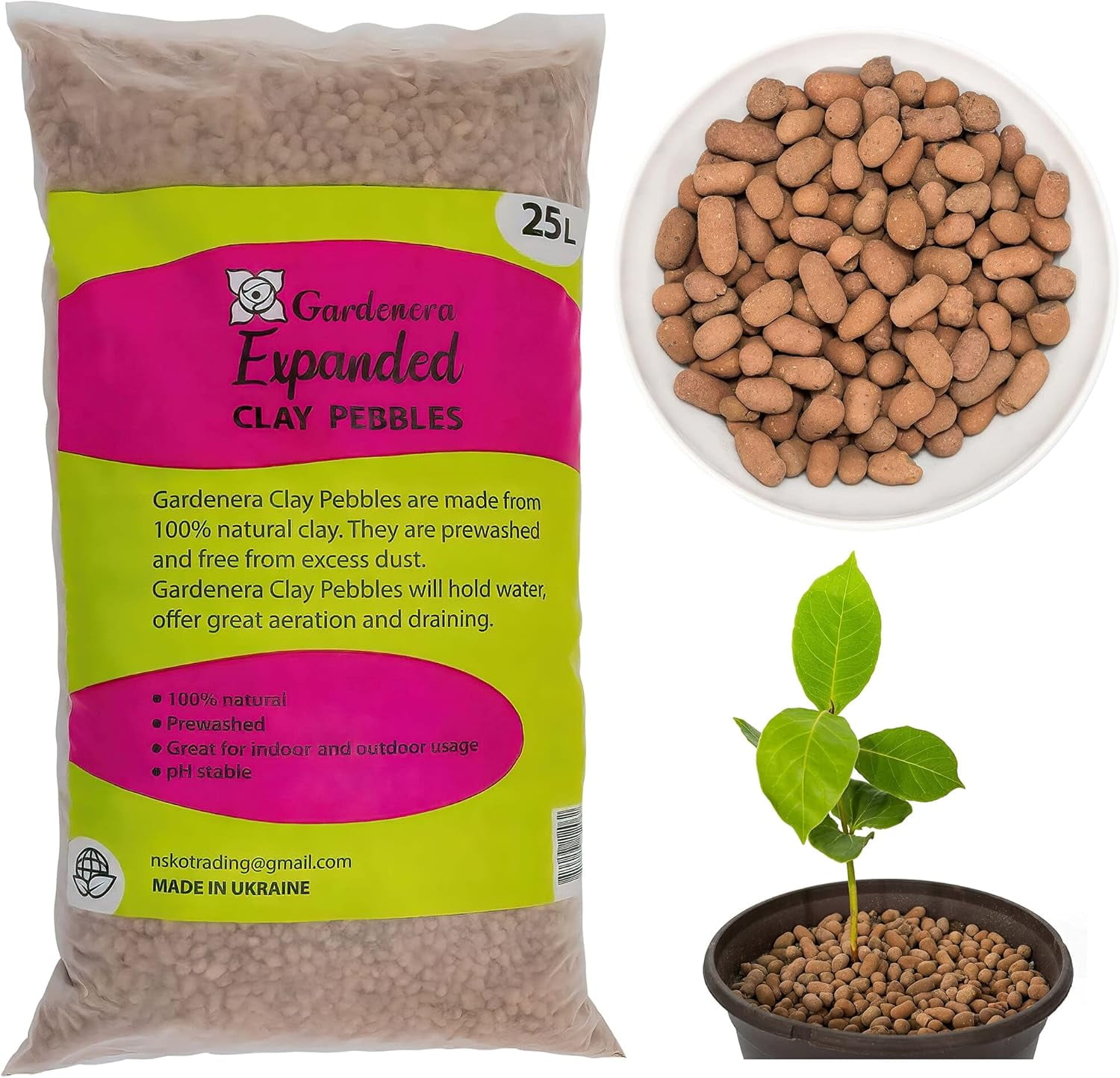 Organic Expanded Clay Pebbles (25 Liter) - Made from 100% Natural Clay ...