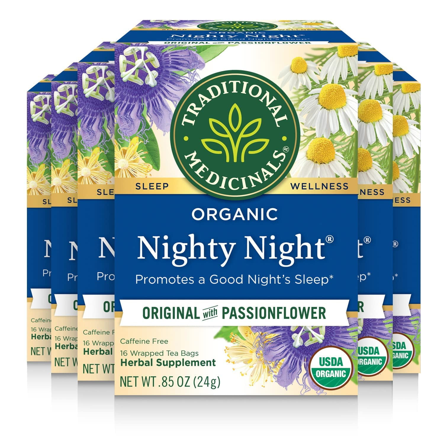 Organic Fair Trade Certified Nighty Night Tea 16 Count (Pack of 6 ...