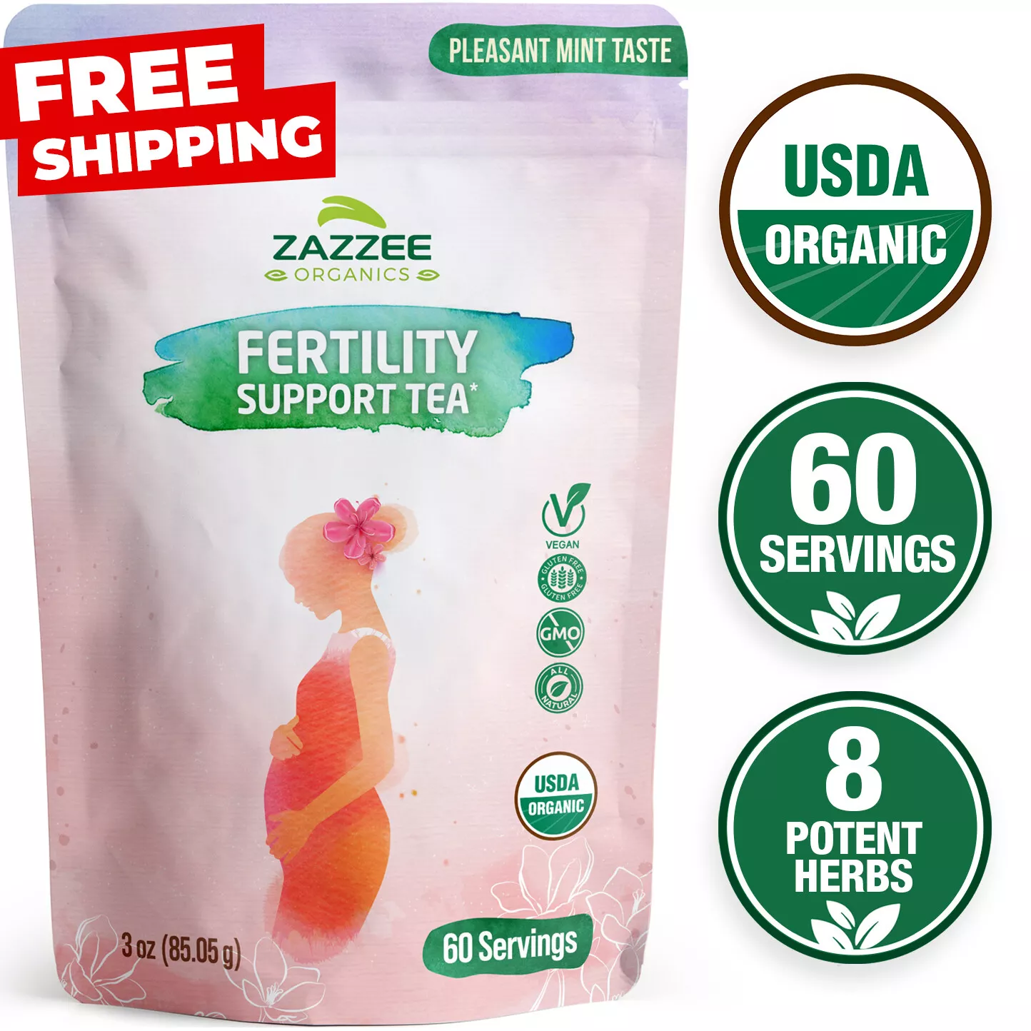 Organic Fertility Support Tea 60 Servings, Balanced Blend of 8 Potent Herbs - Walmart.com