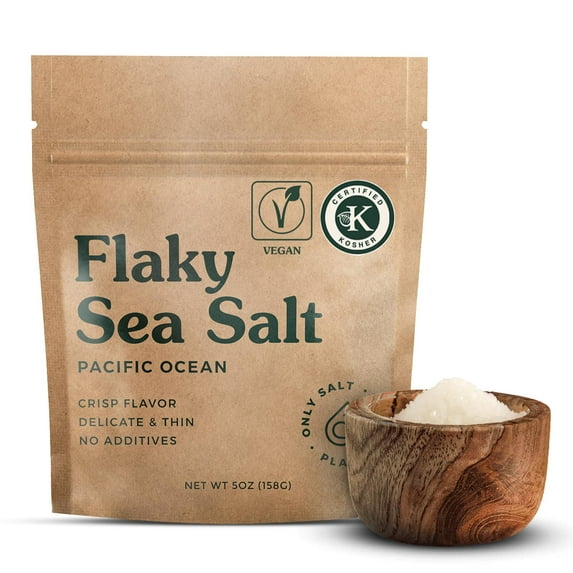 Organic Flaky Sea Salt ESF27 - Gourmet Flakes, Hand Harvested - 4oz ...