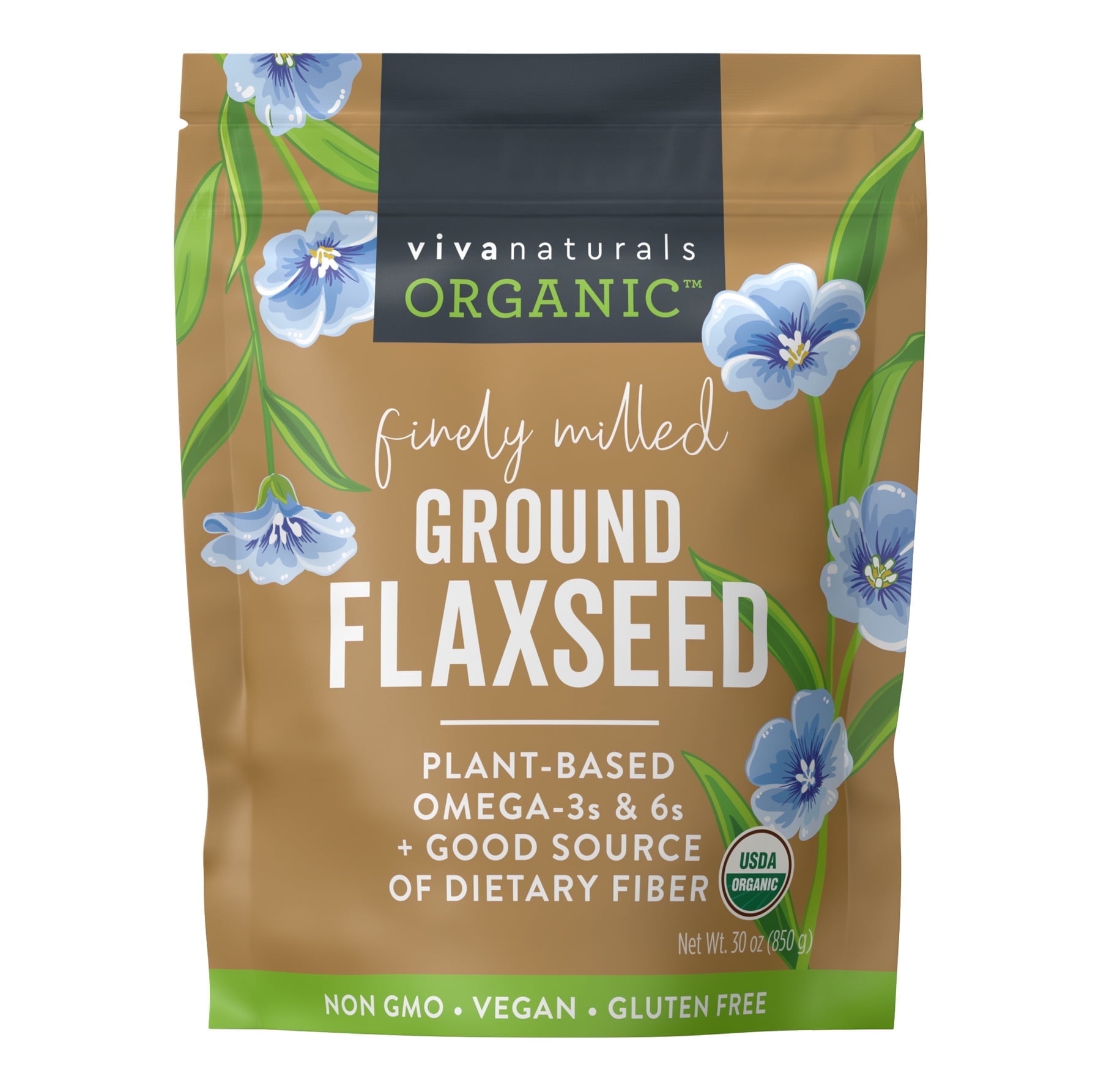 Viva Naturals Organic Ground Flaxseed, 30 oz (850g) - Walmart.com