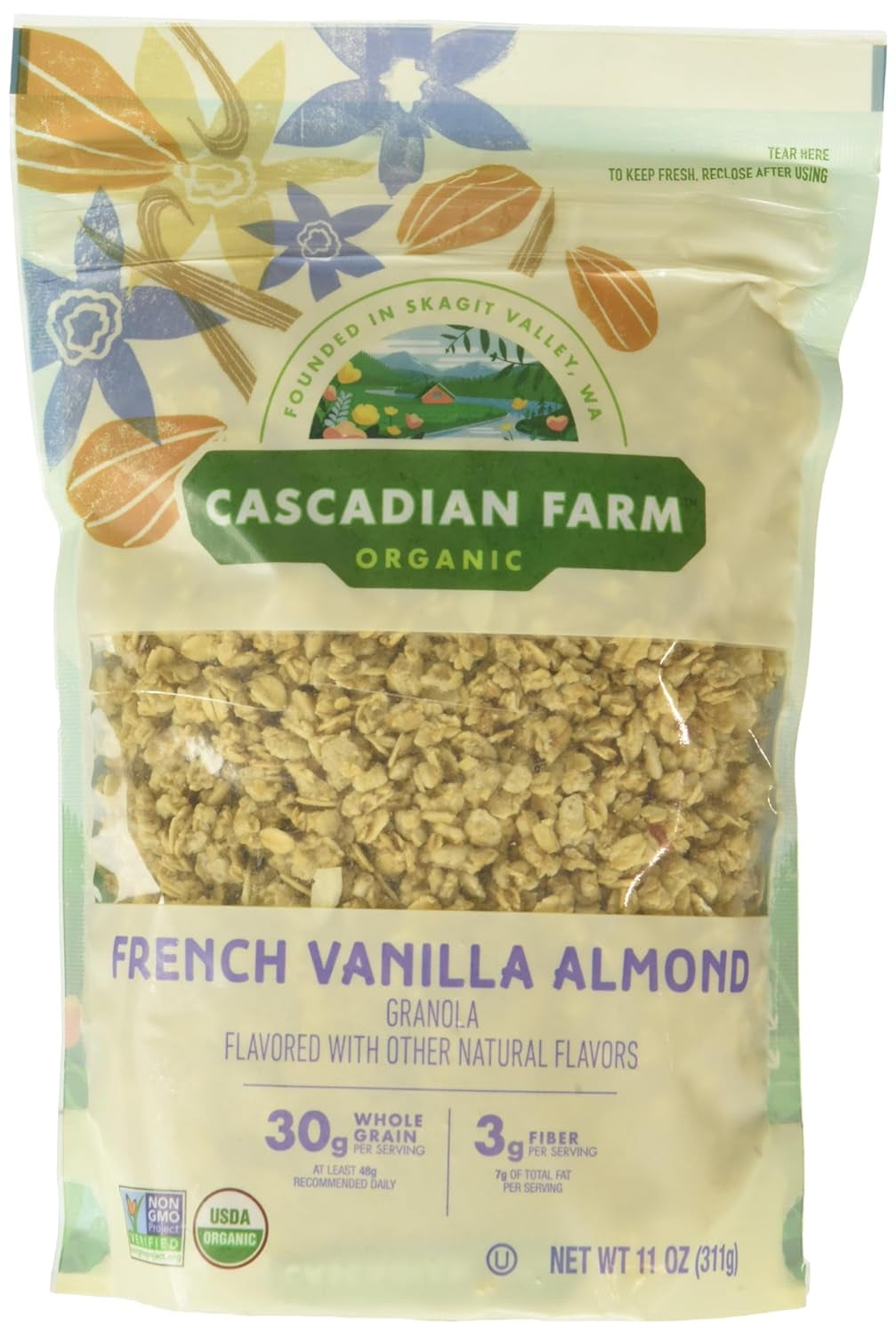 Organic French Vanilla Almond Granola, Non GMO, 11 Ounces (Pack Of 4 ...