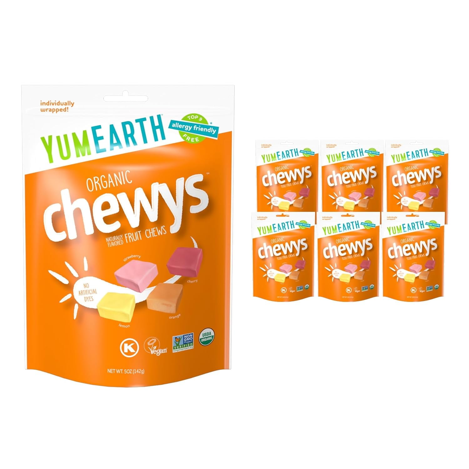 Organic Fruit Chews - Fruit Flavored Candy Chews, No Dye, Allergy ...