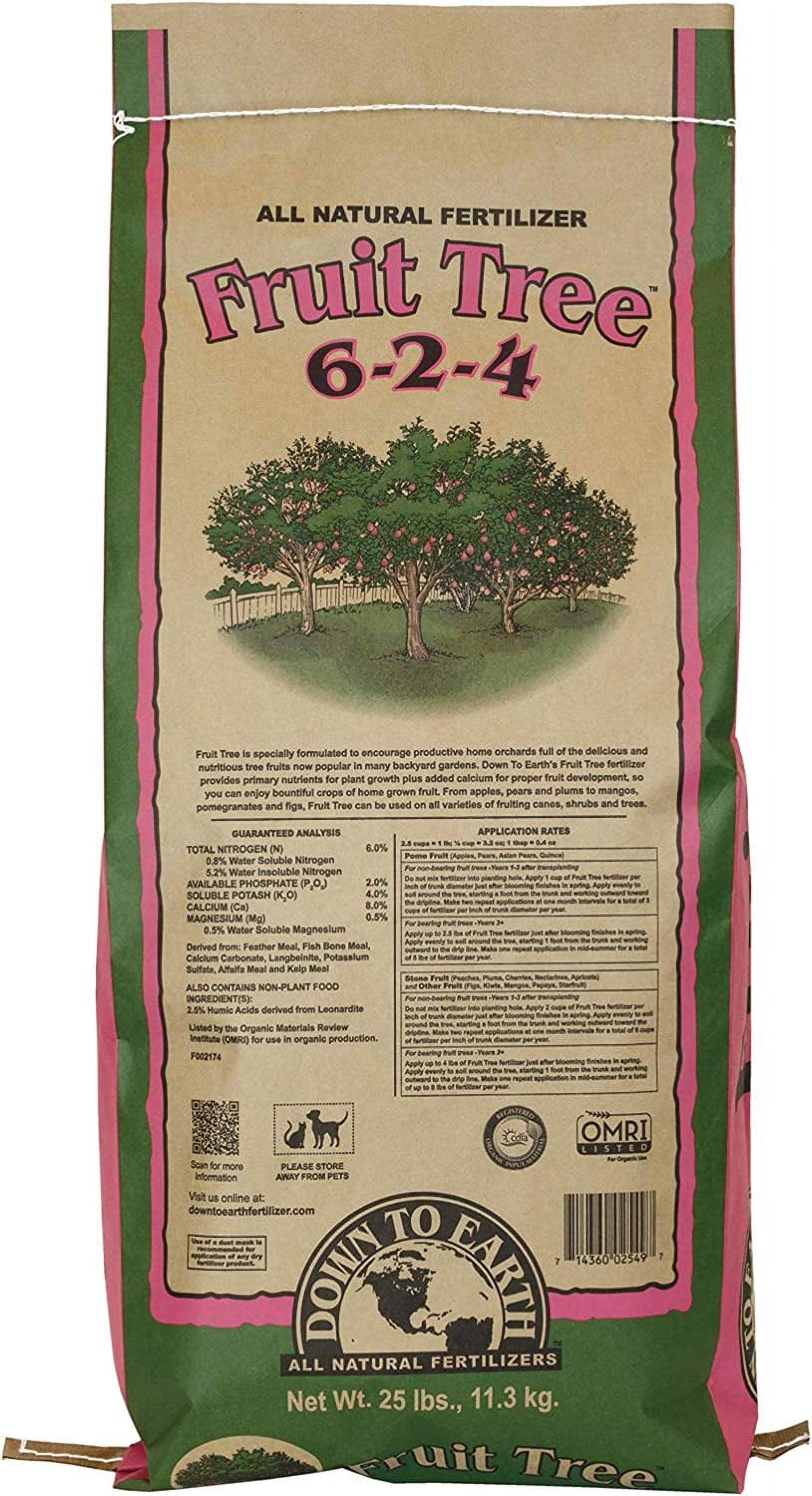 Organic Fruit Tree Fertilizer Mix 6-2-4, 25lb - Walmart.com