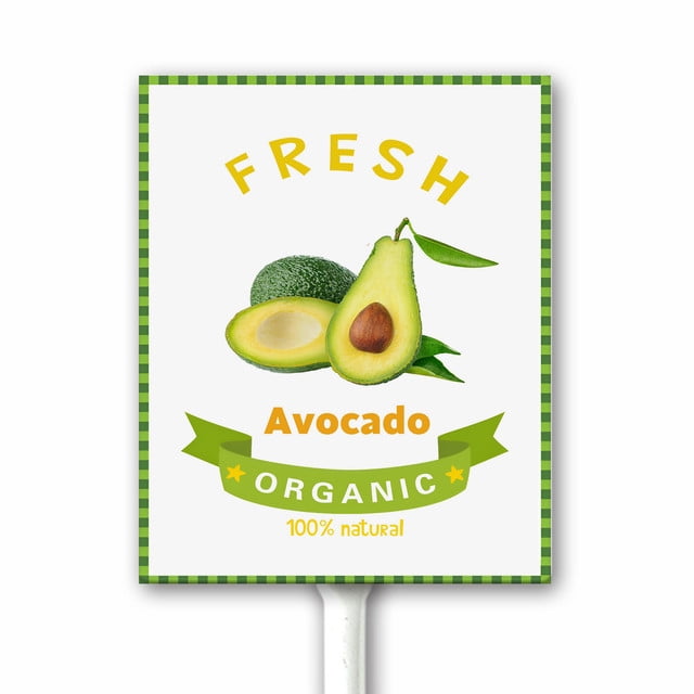 Organic Fruit Yard Sign With Stake Avocado Fresh Fruit Metal Sign for ...