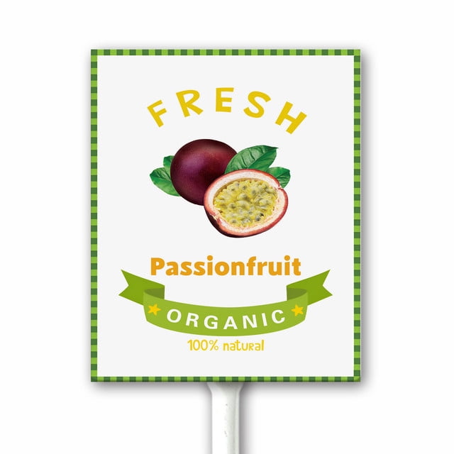 Organic Fruit Yard Sign With Stake Passionfruit Fresh Fruit Metal Sign ...