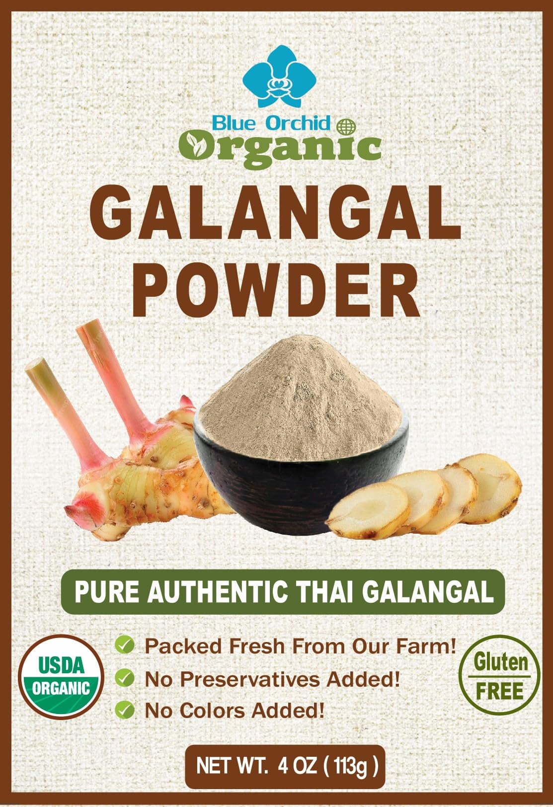 Organic Galangal Powder 4 KEF16 OZ - Galanga Spice Seasoning in Asian ...