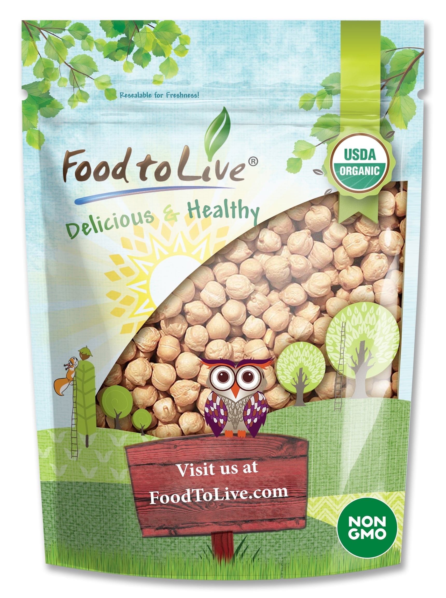 Food to Live Organic Garbanzo Beans, 1 Pound, Kosher, Raw, Vegan, Bulk ...