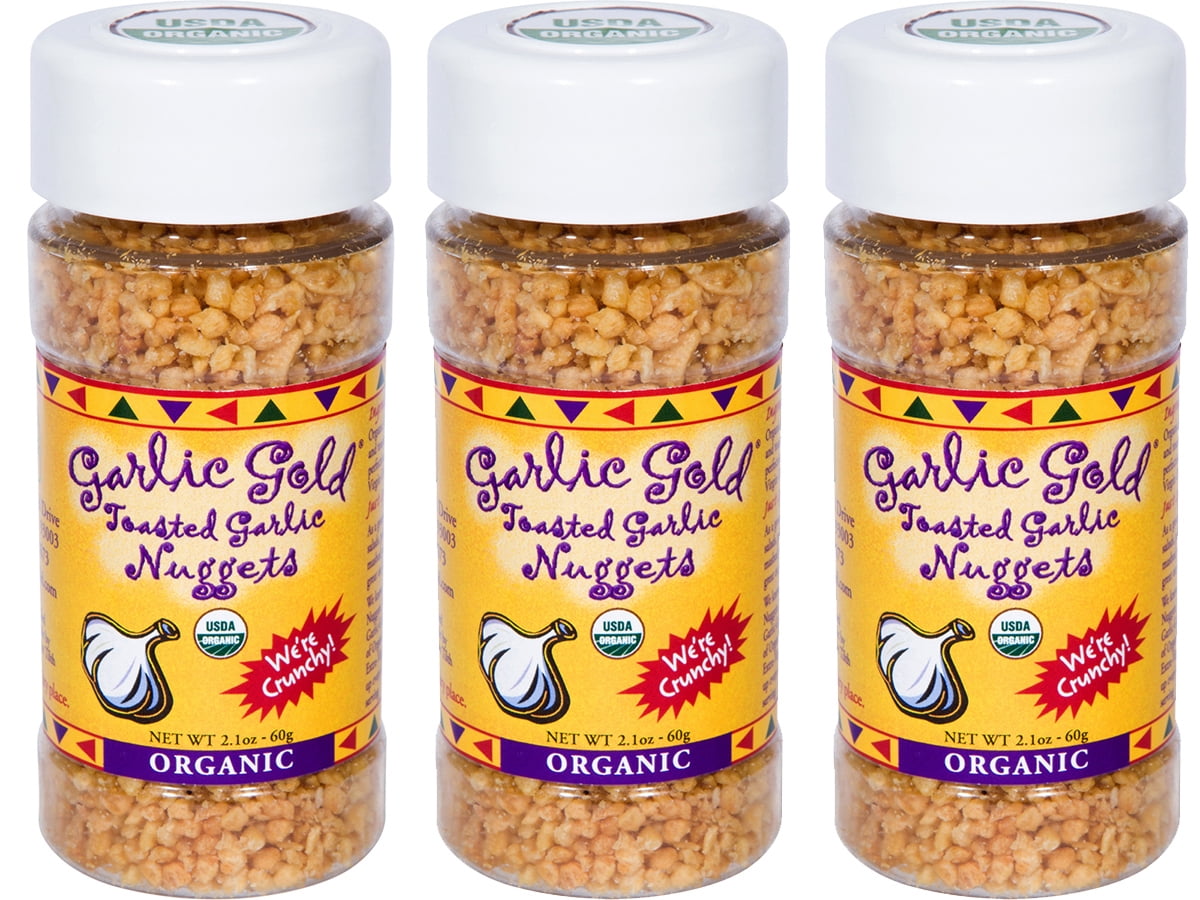 Organic Garlic Gold Nuggets, Crunchy Roasted Garlic Seasoning, Vegan ...