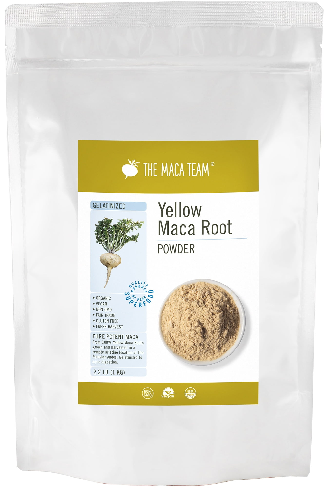 Organic Gelatinized Yellow Maca Powder 1 kg - Walmart Business Supplies