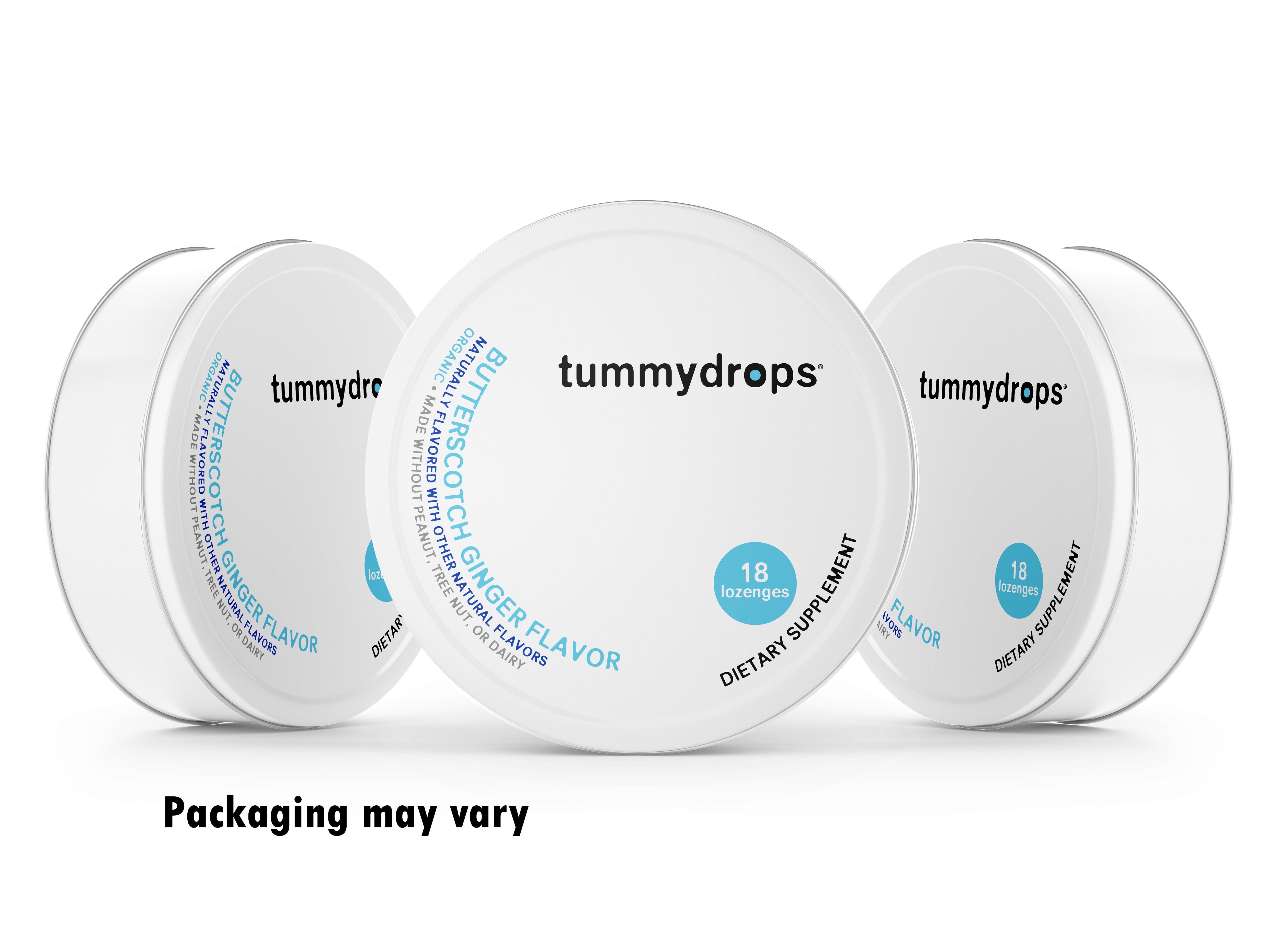 Organic Ginger Butterscotch Cream Tummydrops (Pack with 3 Tins, 54 ...