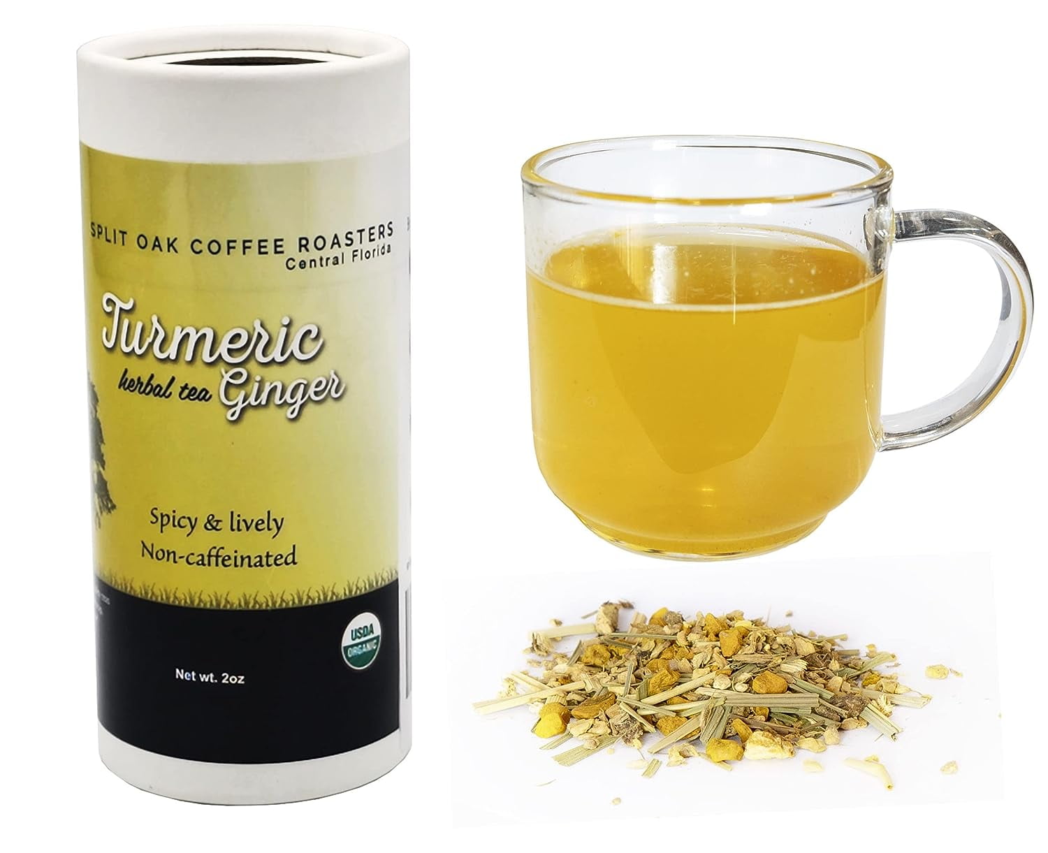 Organic Ginger Turmeric Herbal Tea, Loose Leaf, USDA Organic Lemongrass ...