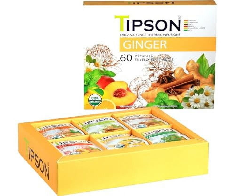 Organic Ginger Variety Sampler - 6 Flavors (60 Tea Bags), Herbal Tea ...