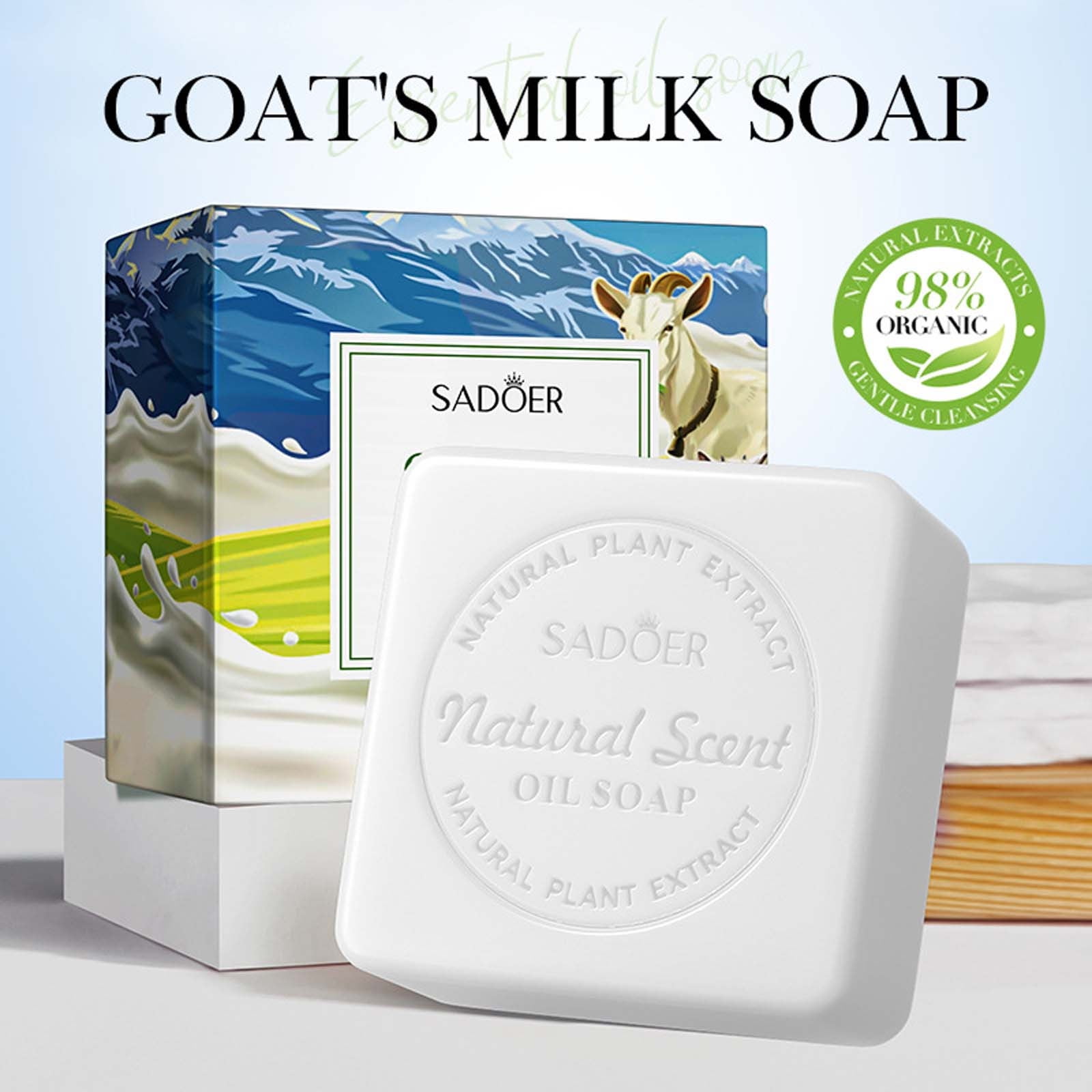Organic Goats Milk Essential Oil Bath Soap, Natural Essence Oil Shampoo Soap, Oil Control ...