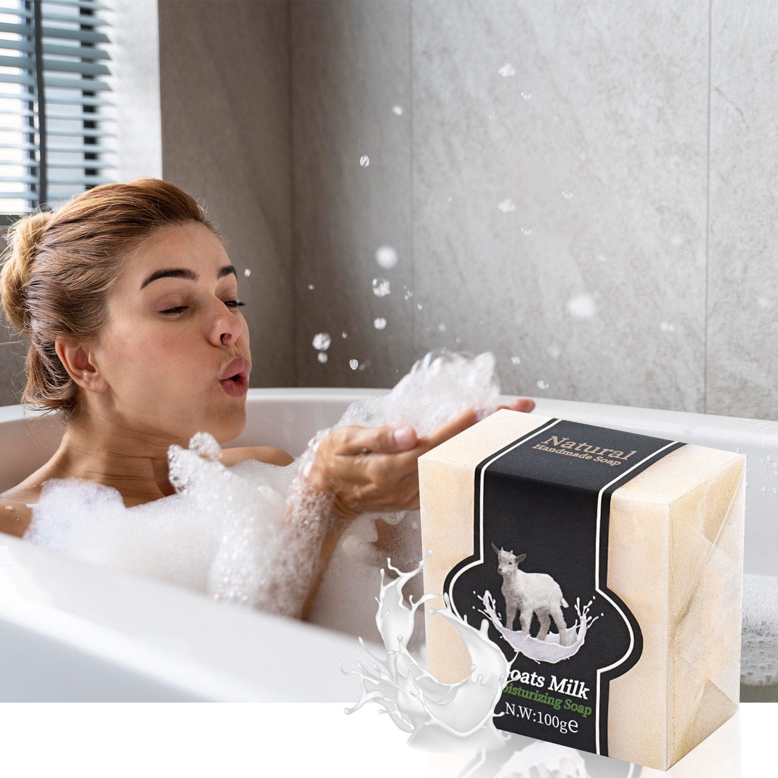 Organic Goats Milk Soap Bar - 100g Natural Face & Body Cleanser, Gentle ...