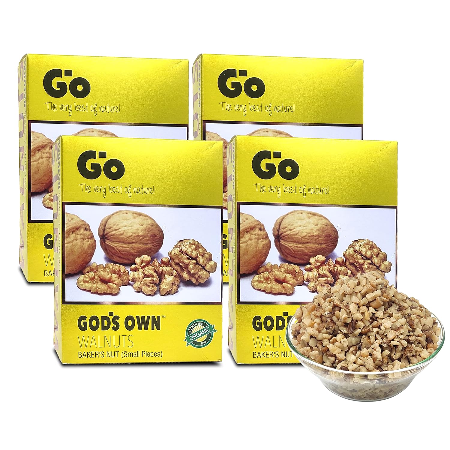 Organic God's Own Bakers Nuts (Small Pieces) Walnuts By Go 1kg, (250gm * Pack Of 4) | Nutricious ...