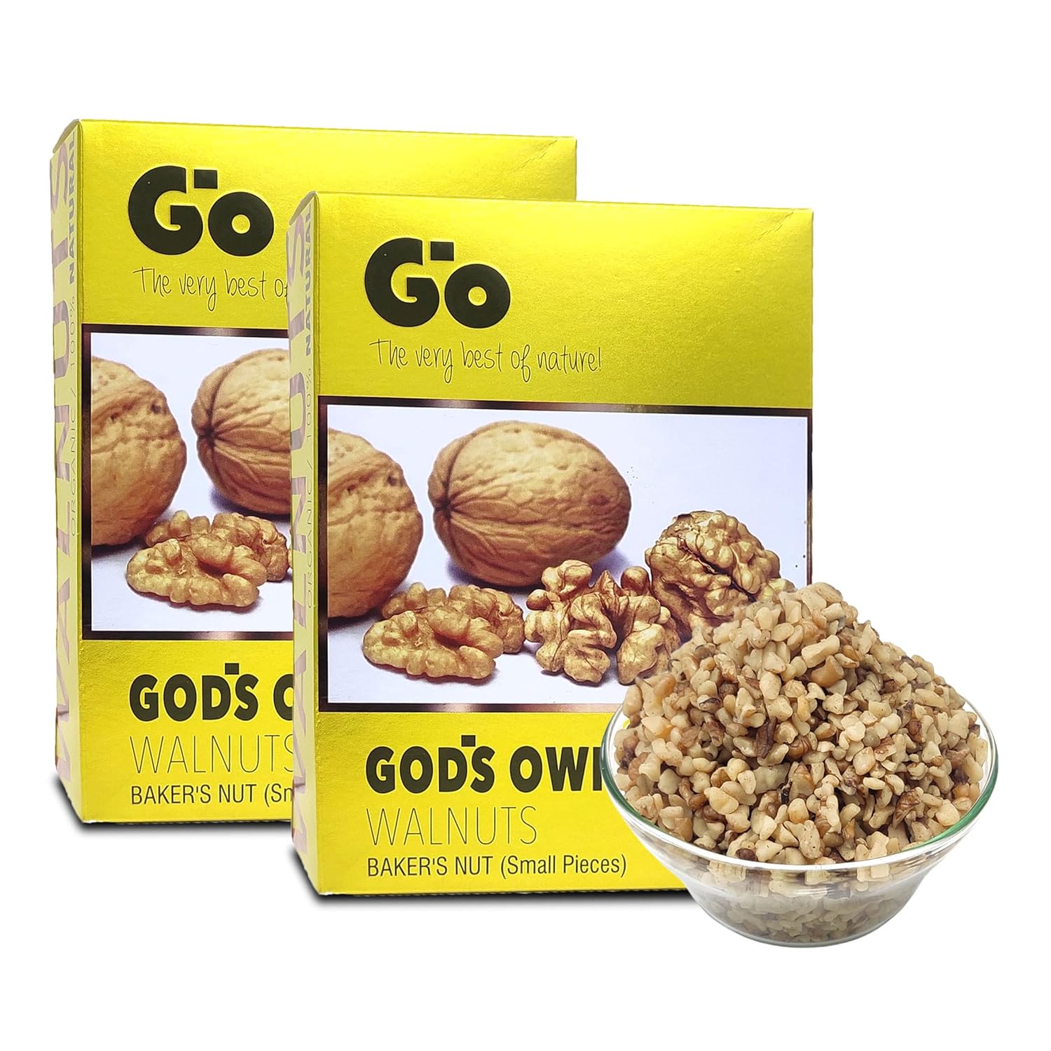 Organic God's Own Bakers Nuts (Small Pieces) Walnuts By Go 500gm, (250gm * Pack Of 2 ...