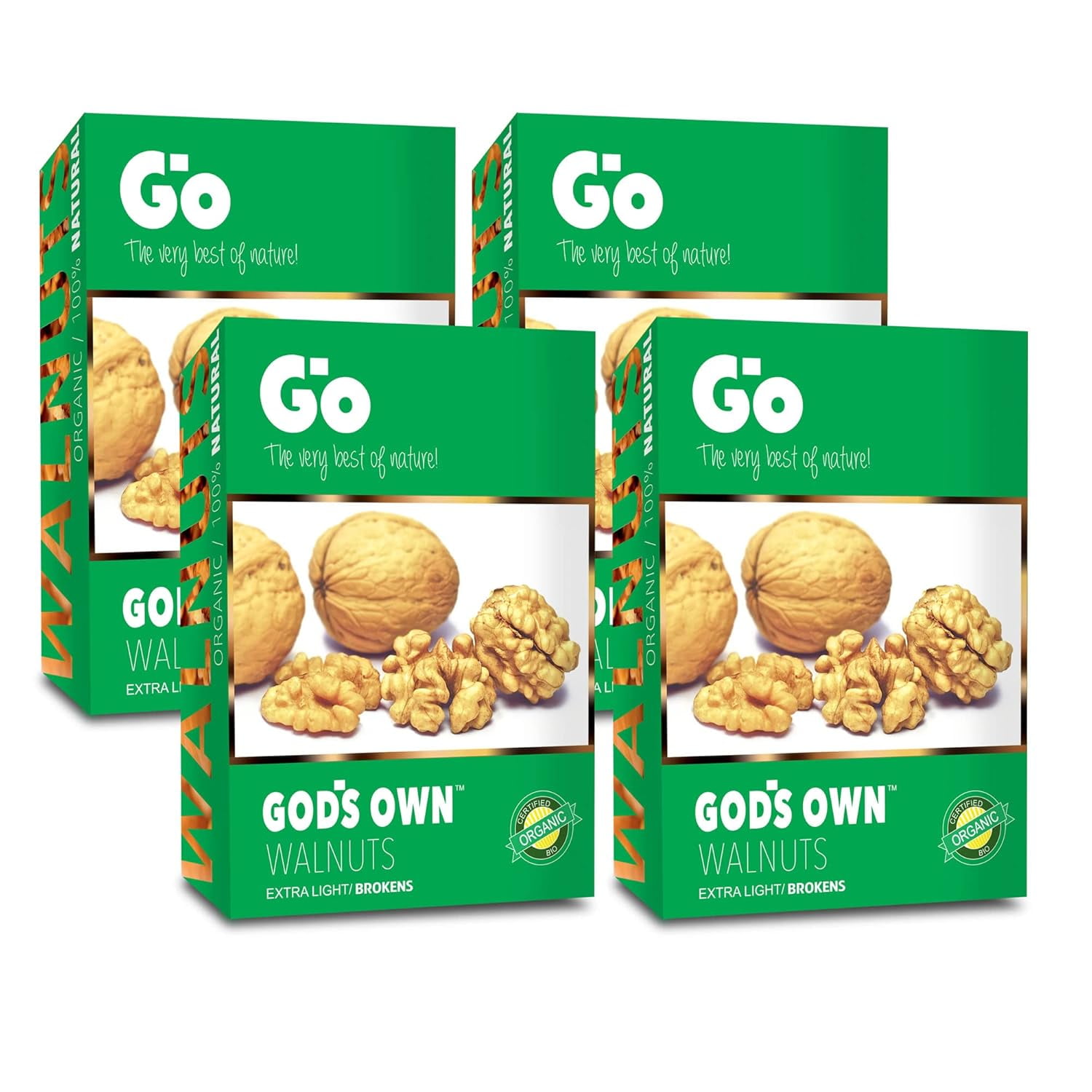 Organic God's Own Walnuts Extra Light Broken Walnut By Go 1kg, (250gm * Pack Of 4) | Nutricious ...