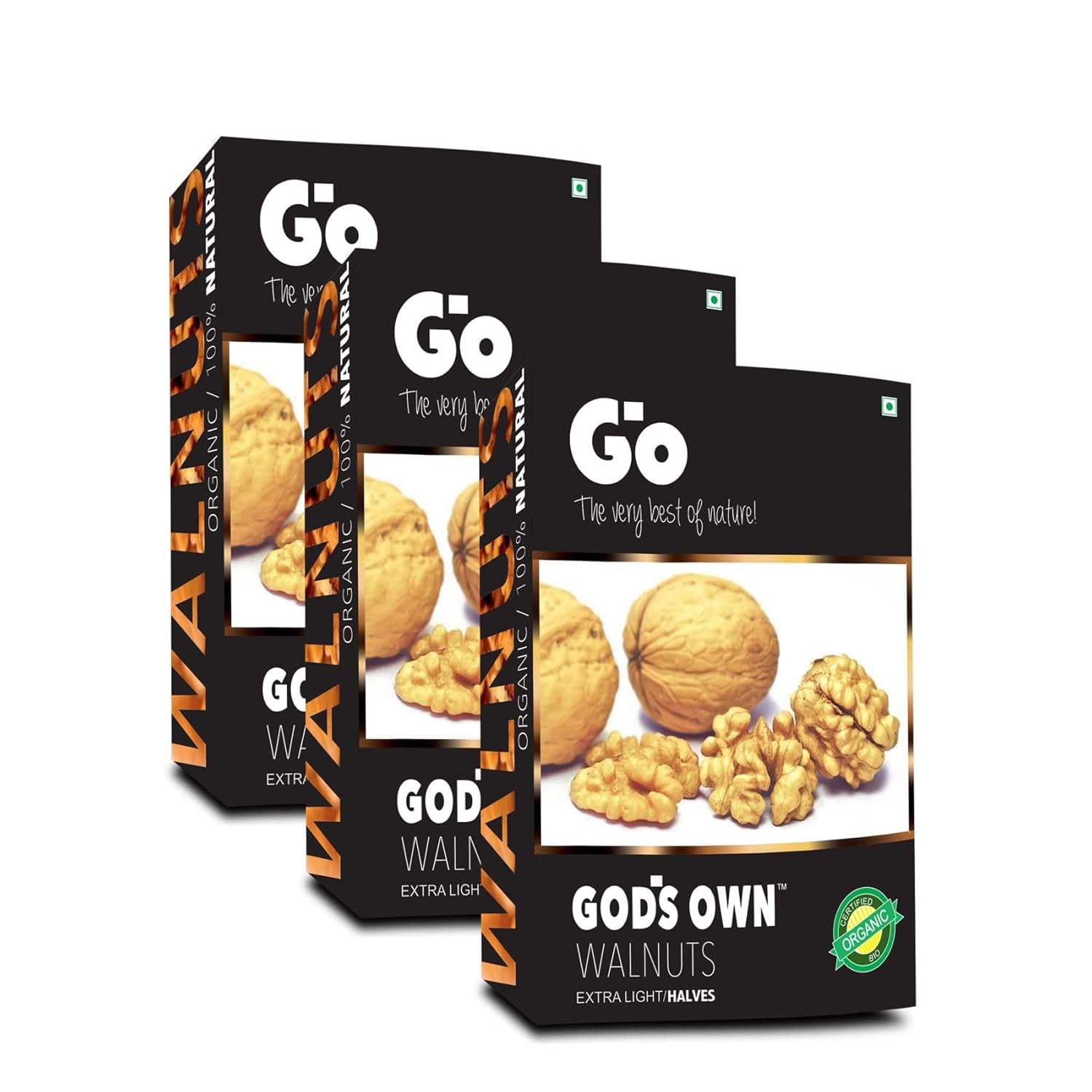 Organic God's Own Walnuts Extra Light Halves By Go 750gm, (250gm * Pack Of 2) | Nutricious ...