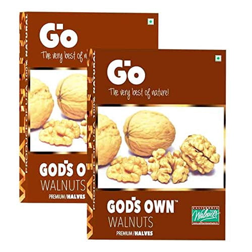 Organic God's Own Walnuts Halves By Go 500gm, (250gm * Pack Of 2 ...