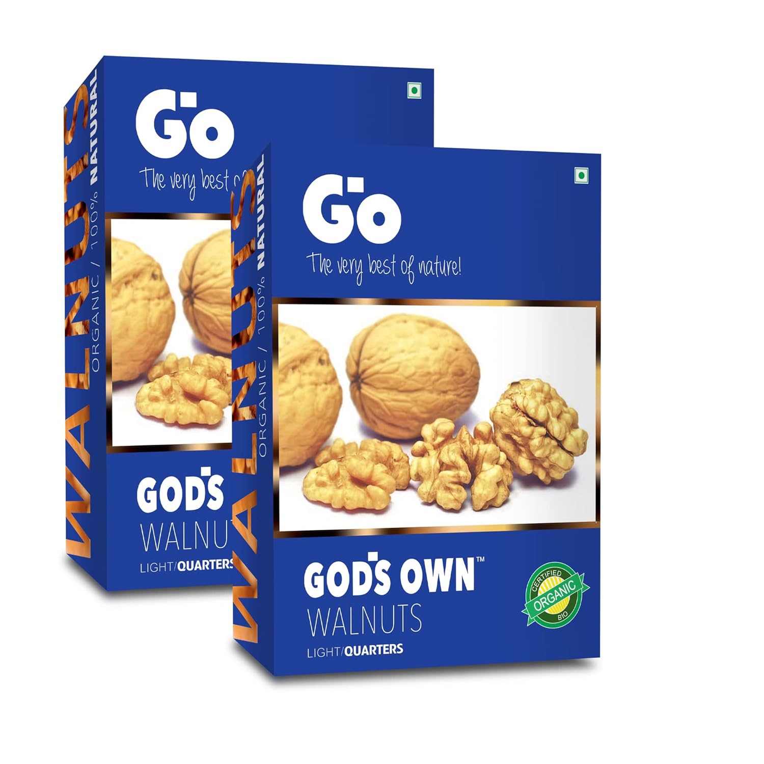 Organic God's Own Walnuts Light Quarters By Go 500gm, (250gm * Pack Of 2) | Nutricious ...