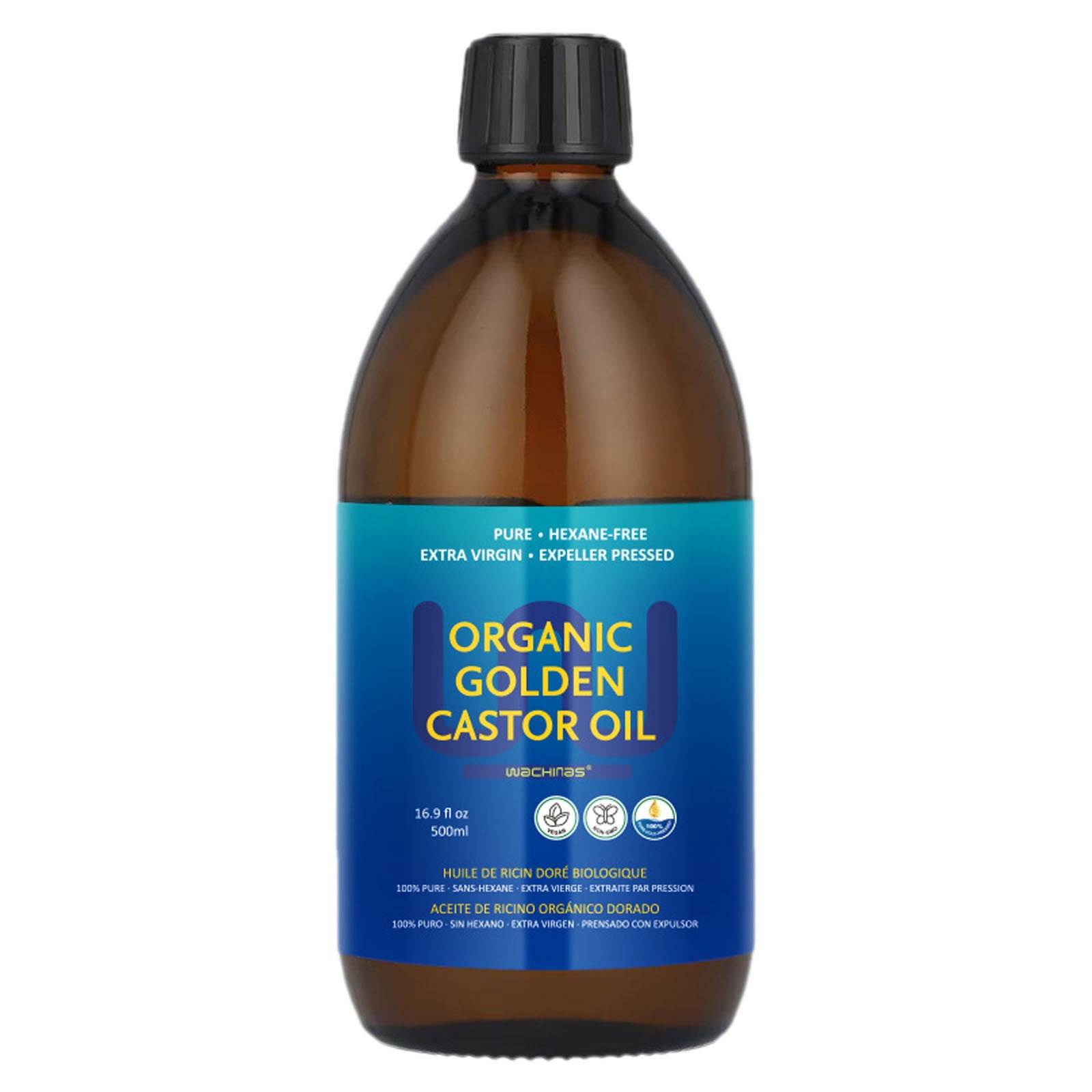 Organic Golden Castor Oil | 100% Pure for Hair, Skin, Nails, Brows & Lashes | Hexane-Free | USDA ...