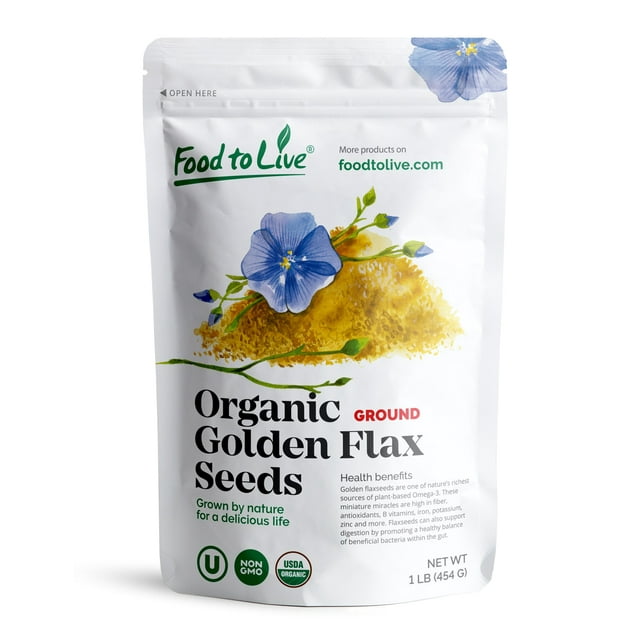 Premium Freshly Powdered Organic Golden Milled Flax Seeds (1 Pound) by ...