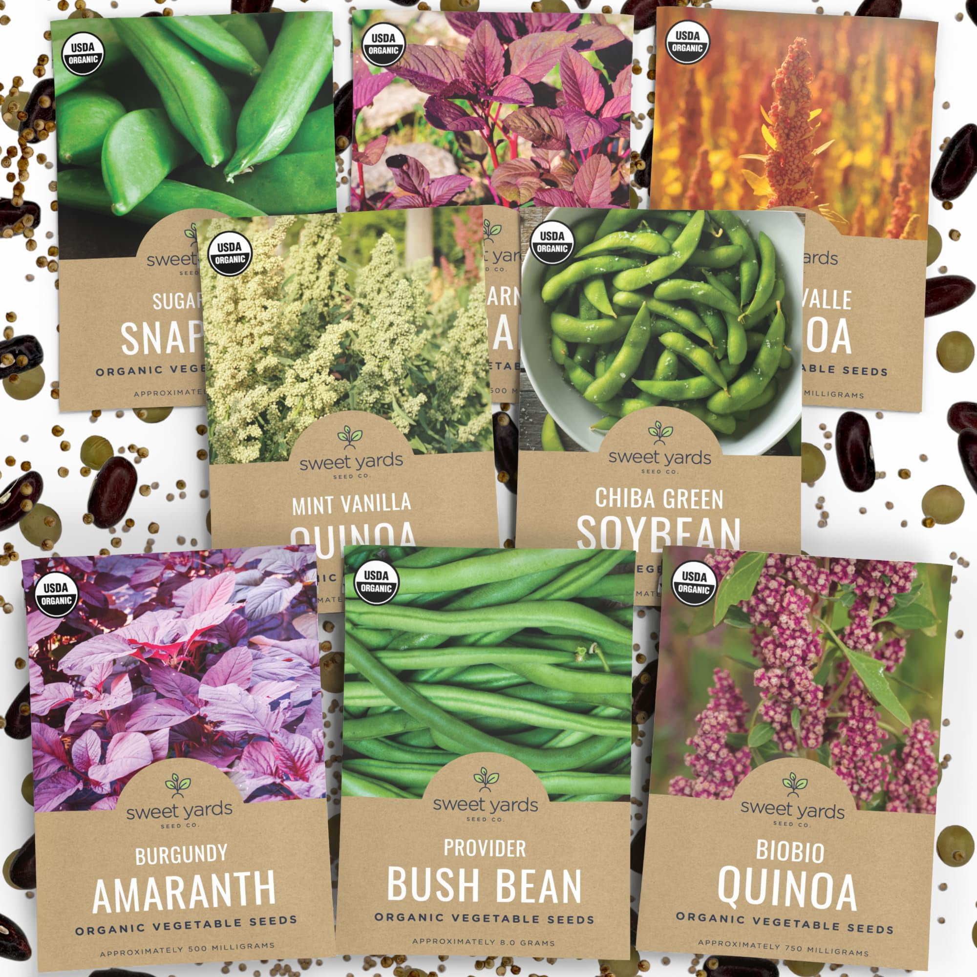 Organic Grain & Protein Seeds Variety BSL1 Pack - 7 Individual Season ...