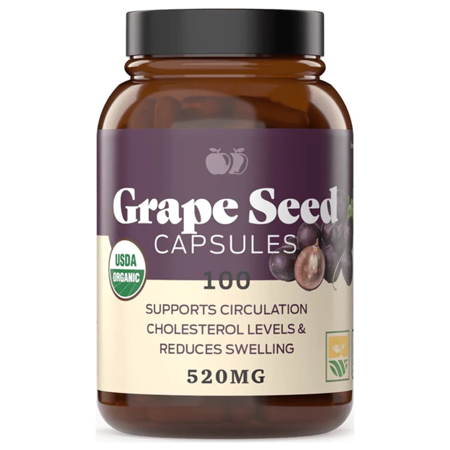 Organic Grape Seed Capsules - 100 pills Complete Natural Products ...