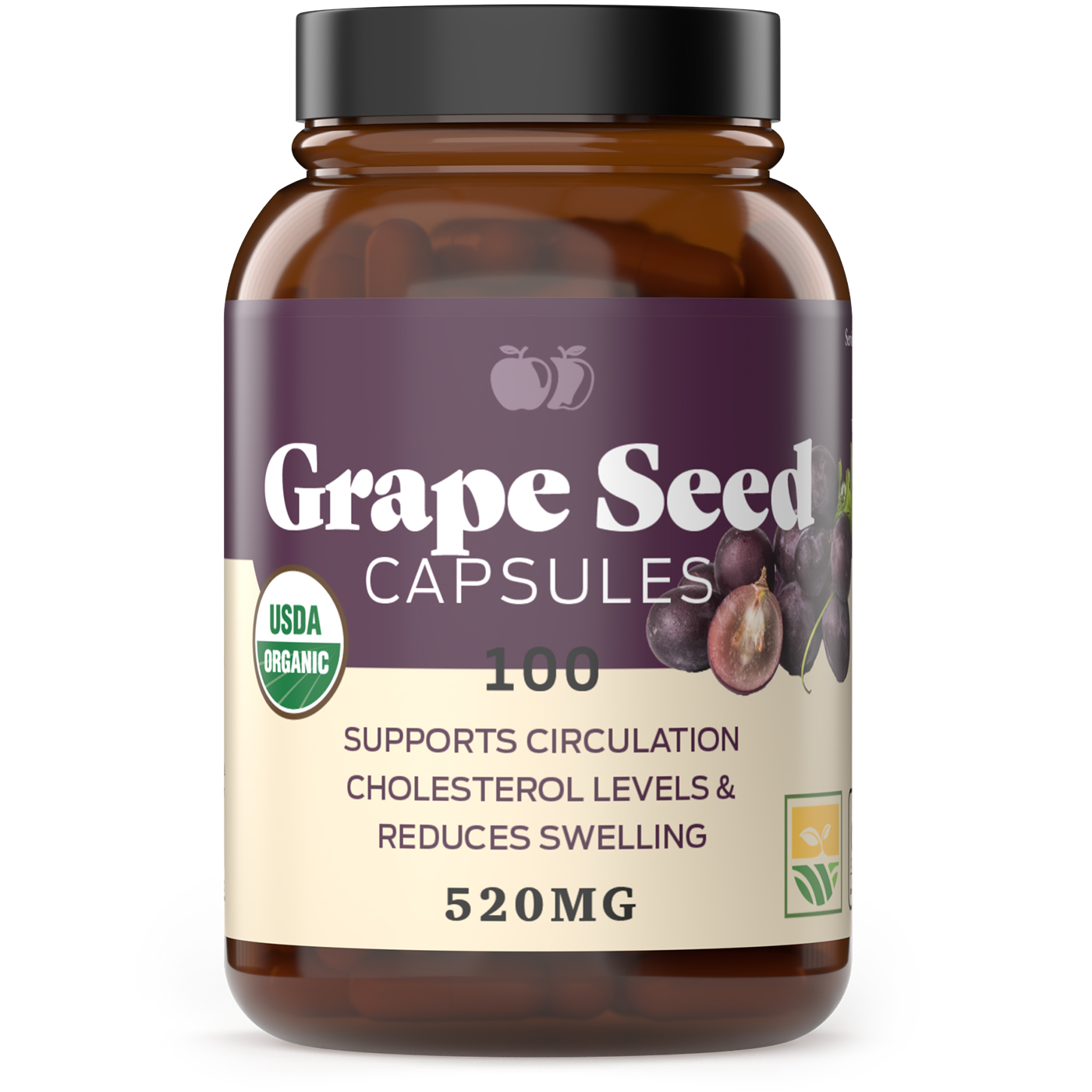 Organic Grape Seed Capsules - 100 pills Complete Natural Products ...