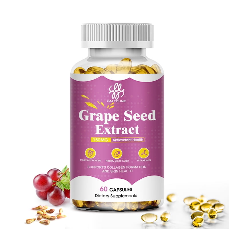 Organic Grape Seed Extract Capsules - Grape Seed 50% Polyphenols ...