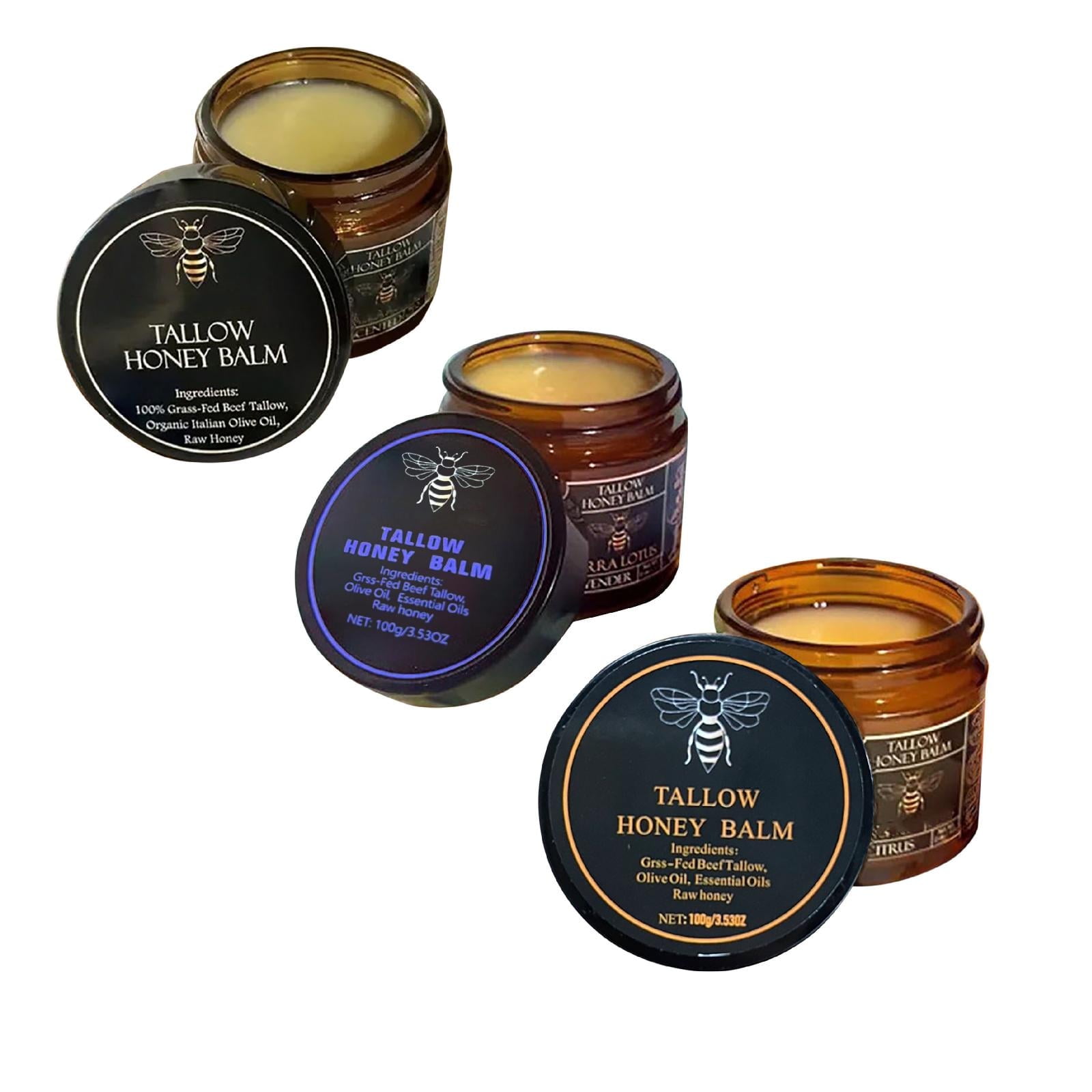Organic Grass-Fed Beef Tallow Balm with Raw Honey - Moisturizing Cream ...