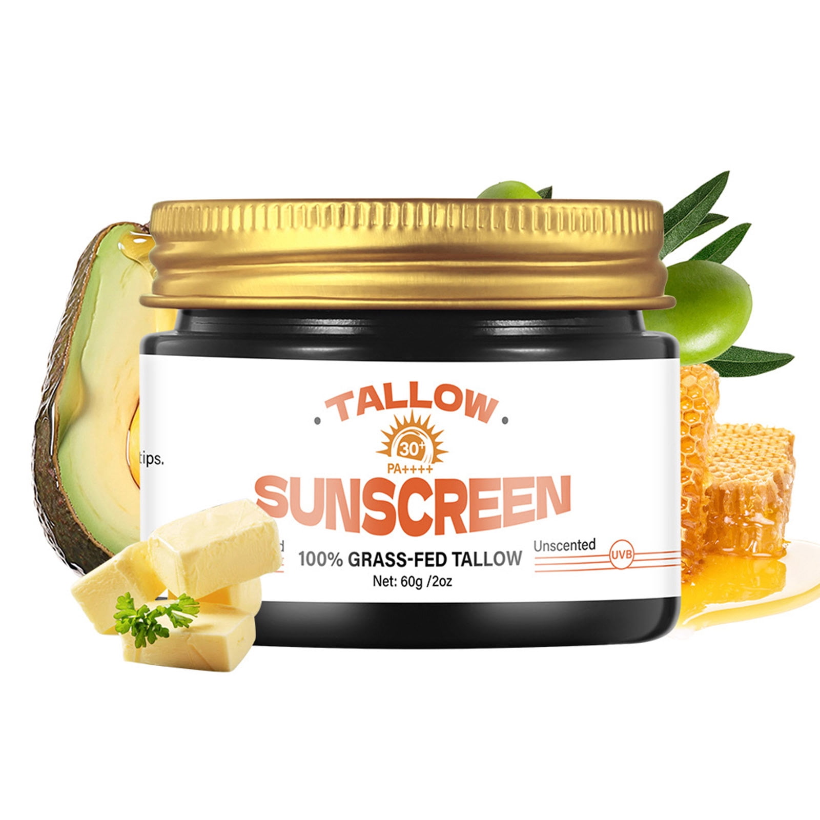 Organic Grass-Fed Beef Tallow Balm with Raw Honey,Moisturizing Cream ...