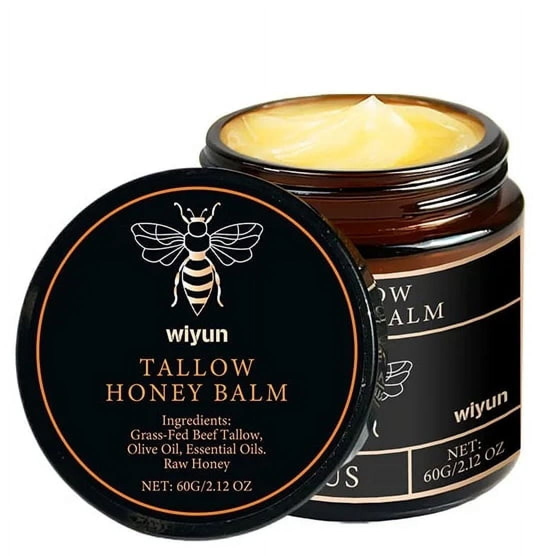 Organic Grass-Fed Beef Tallow Balm with Raw Honey - Walmart.com