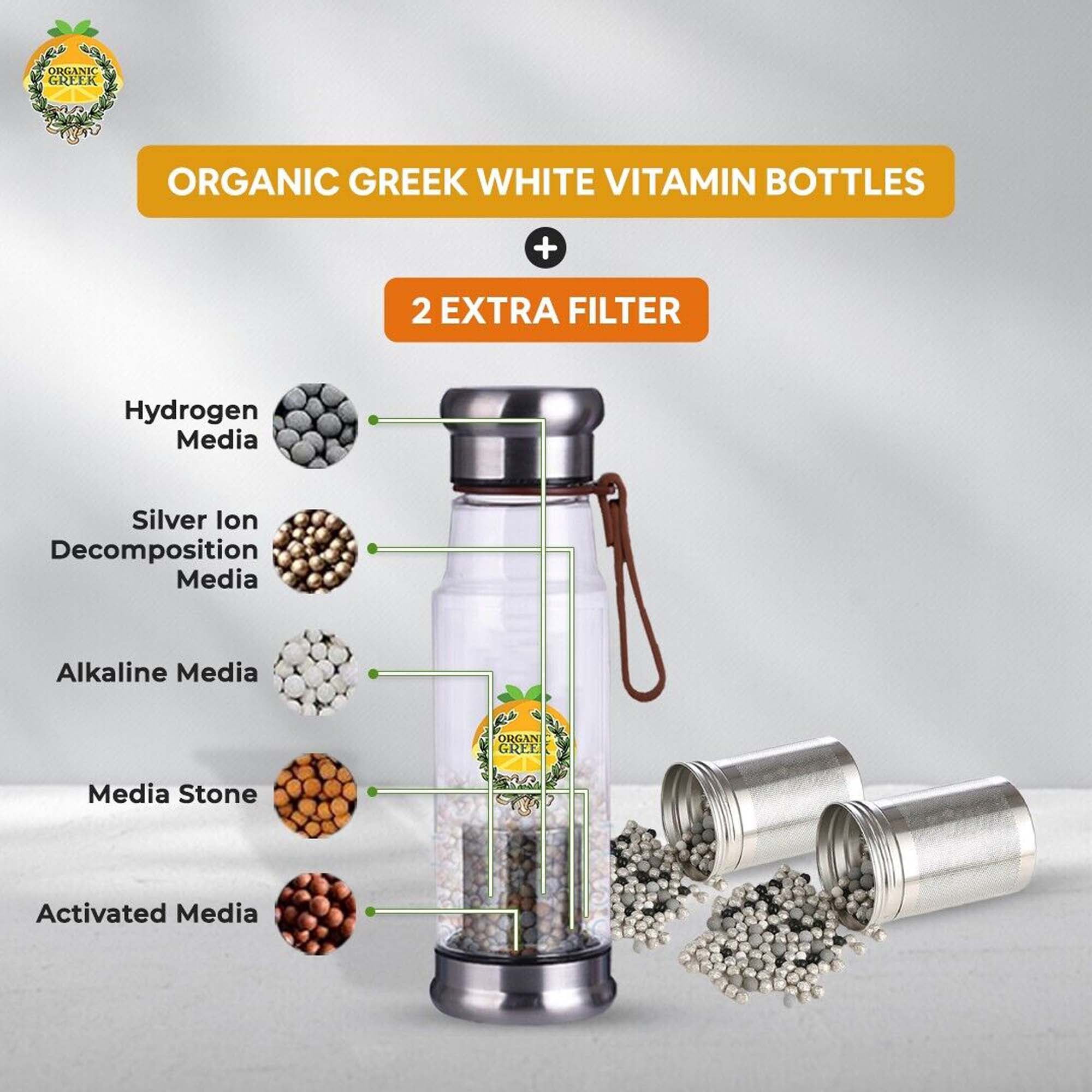 Organic Greek White Vitamin Bottles® Hydrogen Alkaline Generator 2 ...