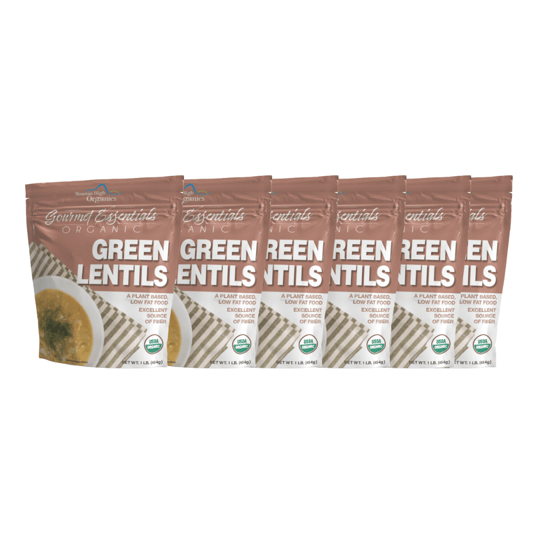 Lentil, Green 6/1LB BAG, USDA Certified Organic & GMO Free, Sustainable ...
