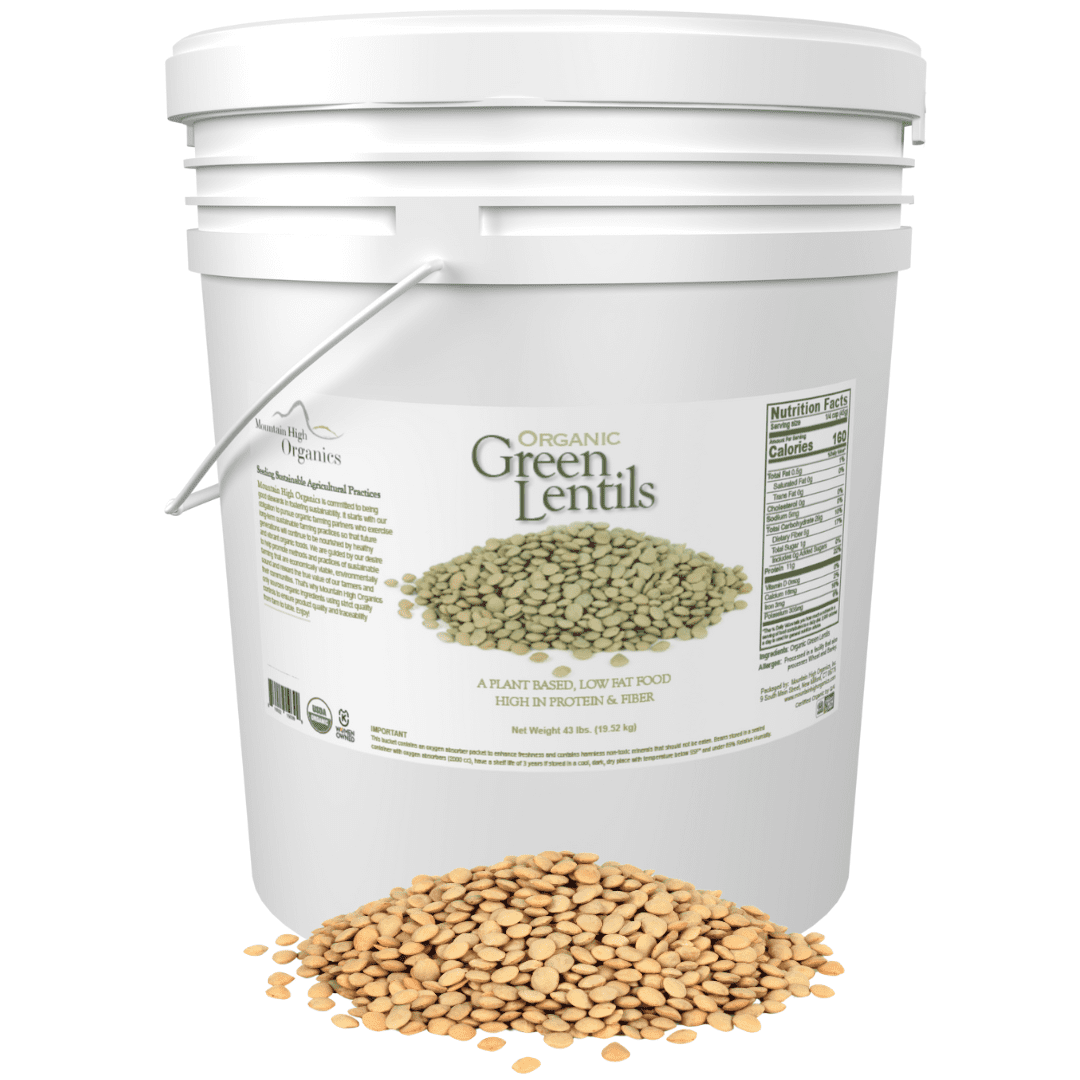 Organic Green Lentils, 40 lb. Bucket - Warehouse Supply - Walmart ...