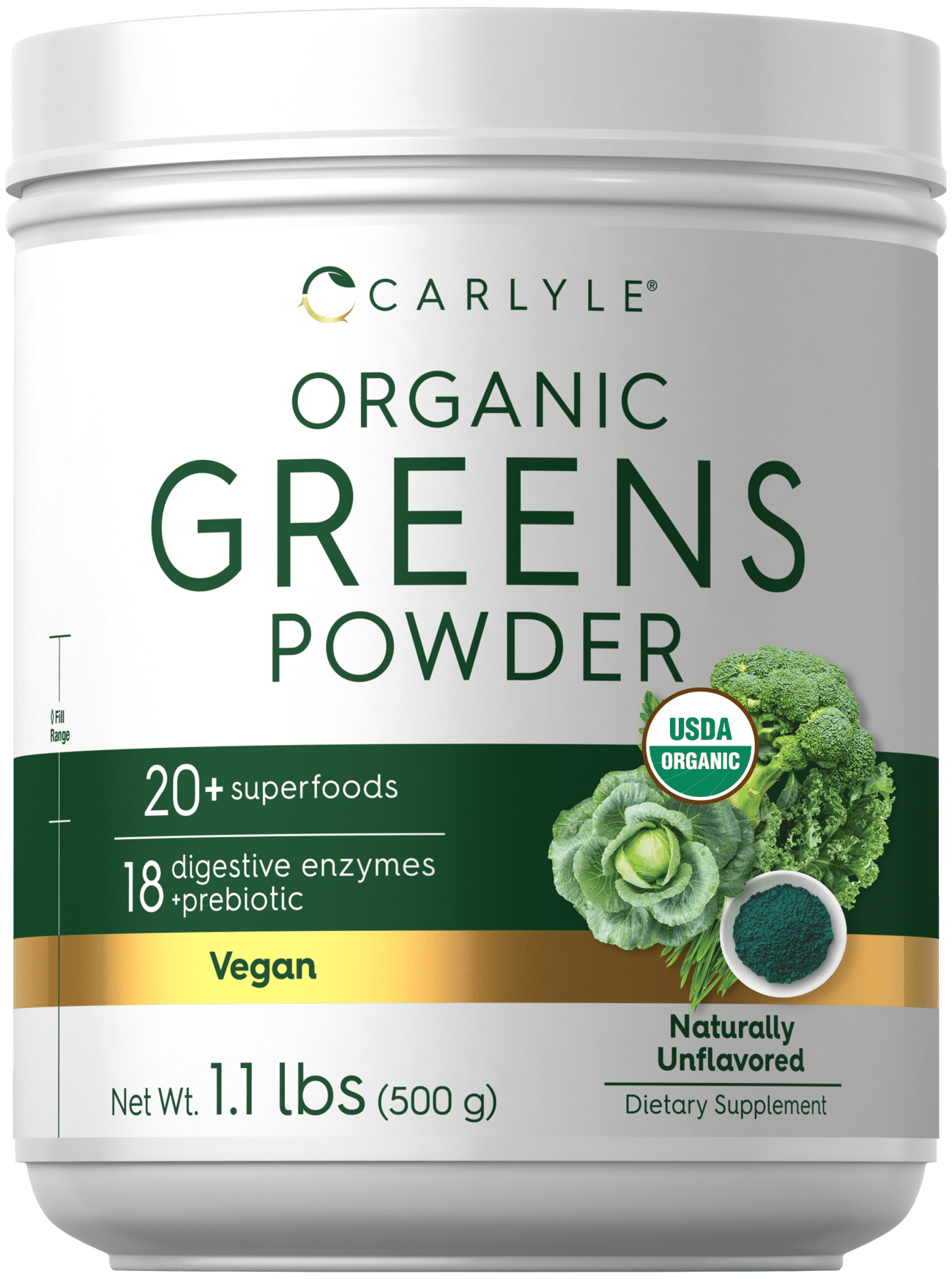 Organic Greens Powder | 17.6 oz Supplement | with 20+ Superfoods, 18 ...