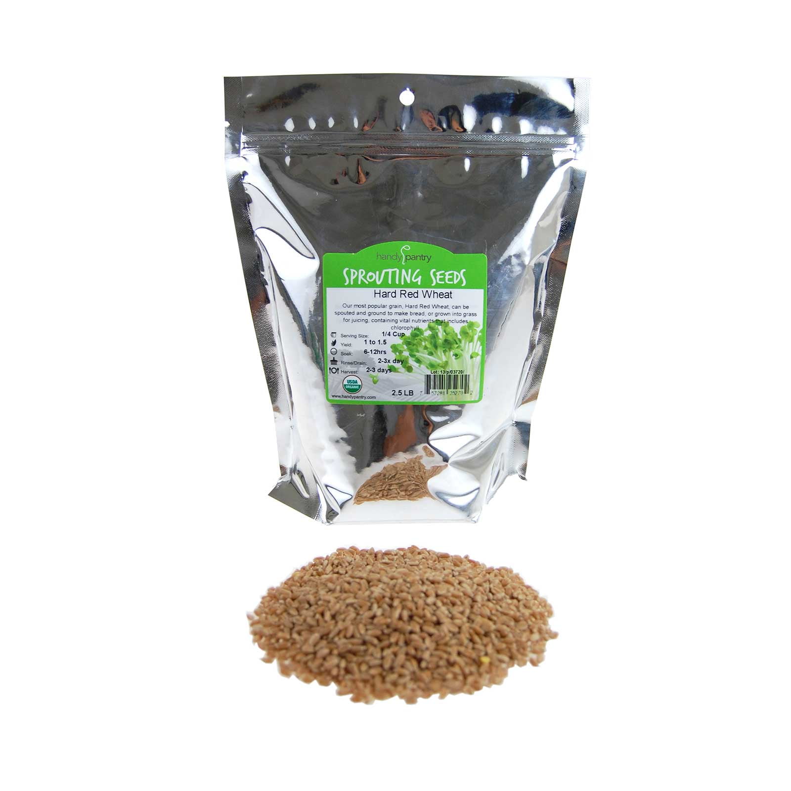 Organic Hard Red Wheat Seed for Baking, Planting, Sprouting - 2.5 Lbs ...