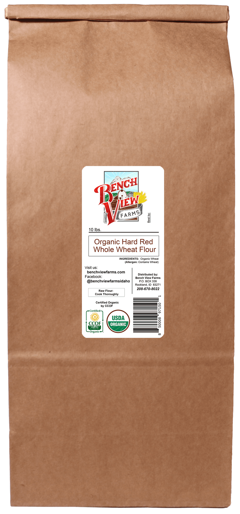 Organic Hard Red Whole Wheat Grain Flour - 10lbs, USDA Certified, Grown ...