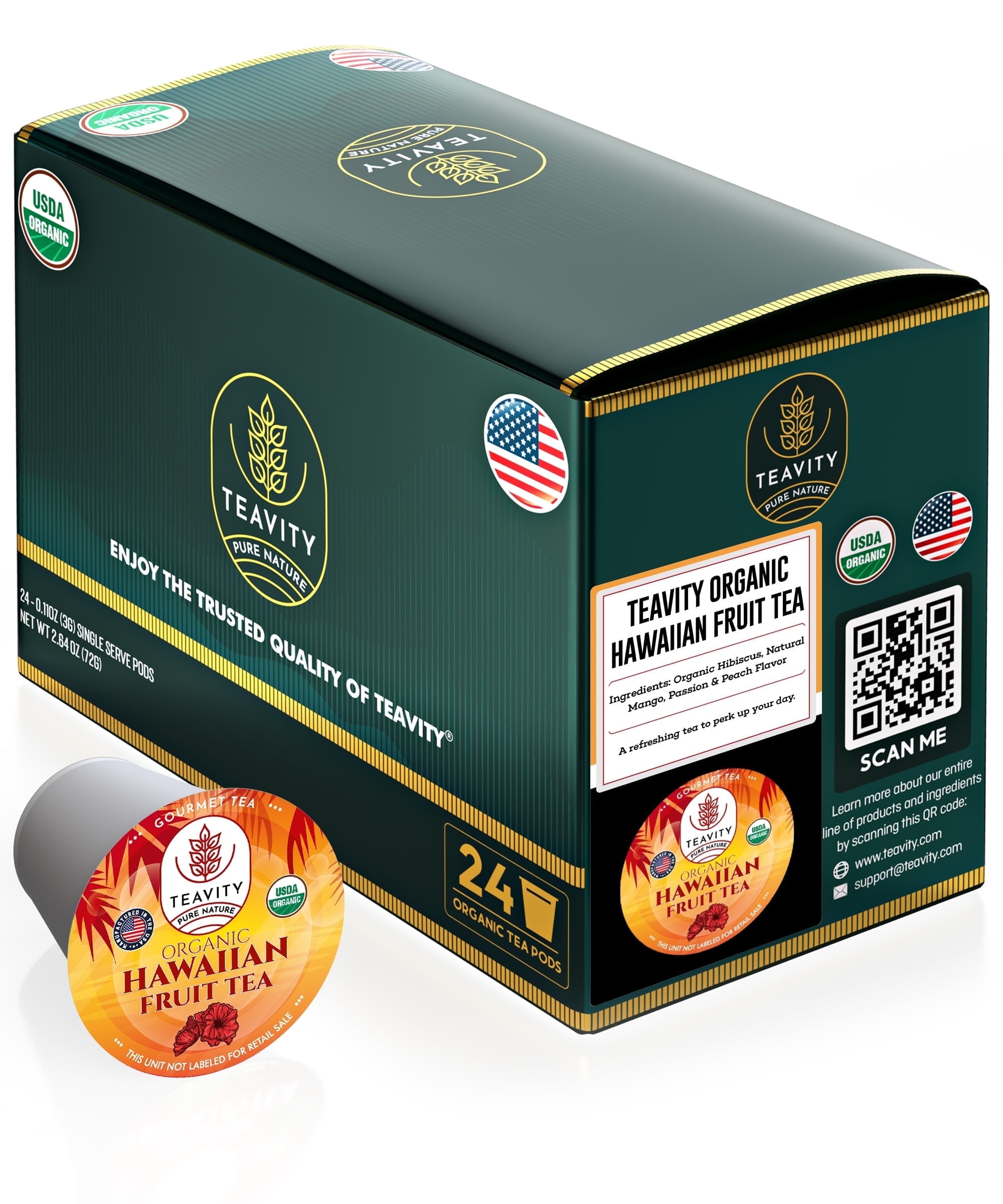 Organic Hawaiian Fruit Tea Pod for Keurig Brewers by Teavity ...