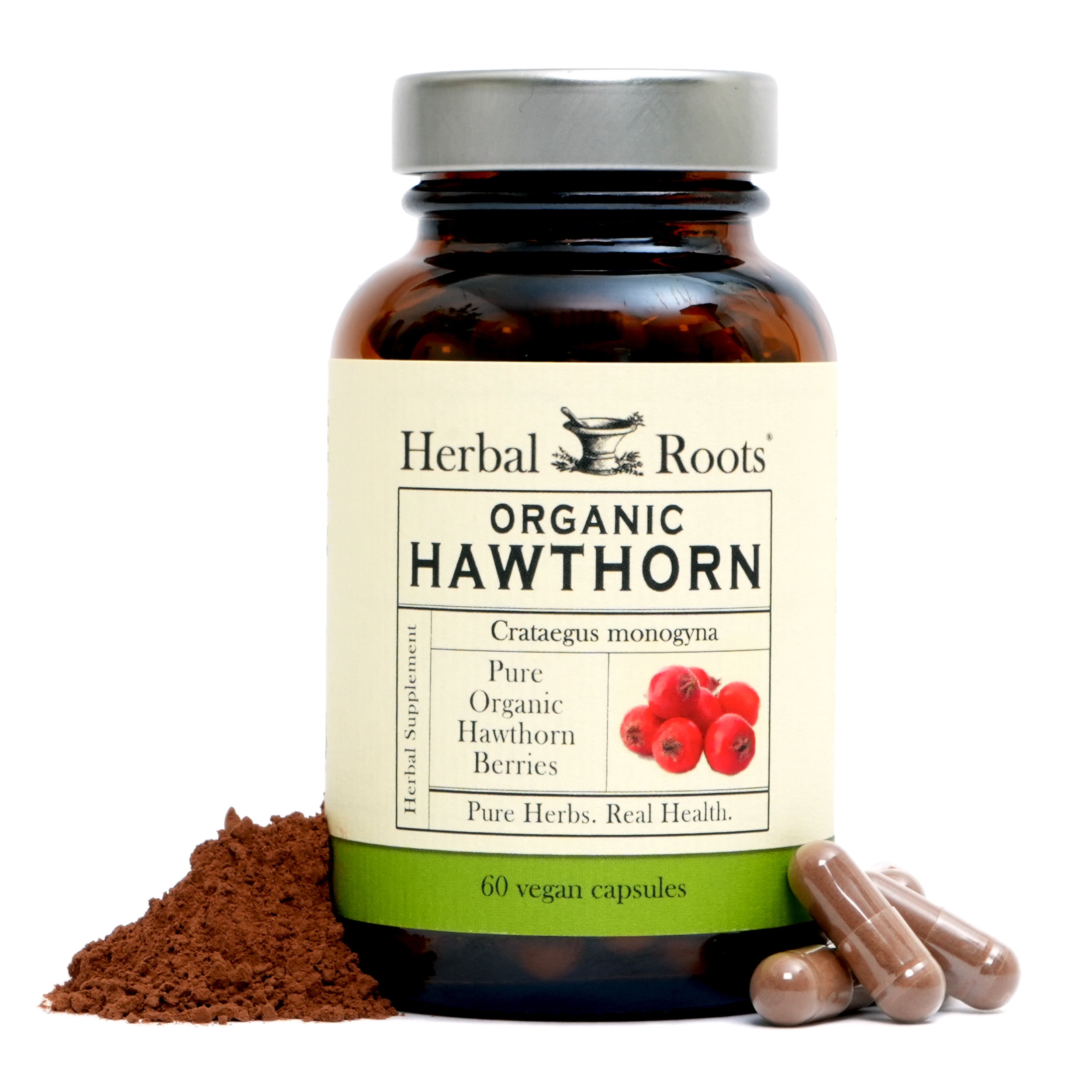 Herbal Roots Organic Hawthorn Berry Supplement, 1200mg Antioxidants and ...